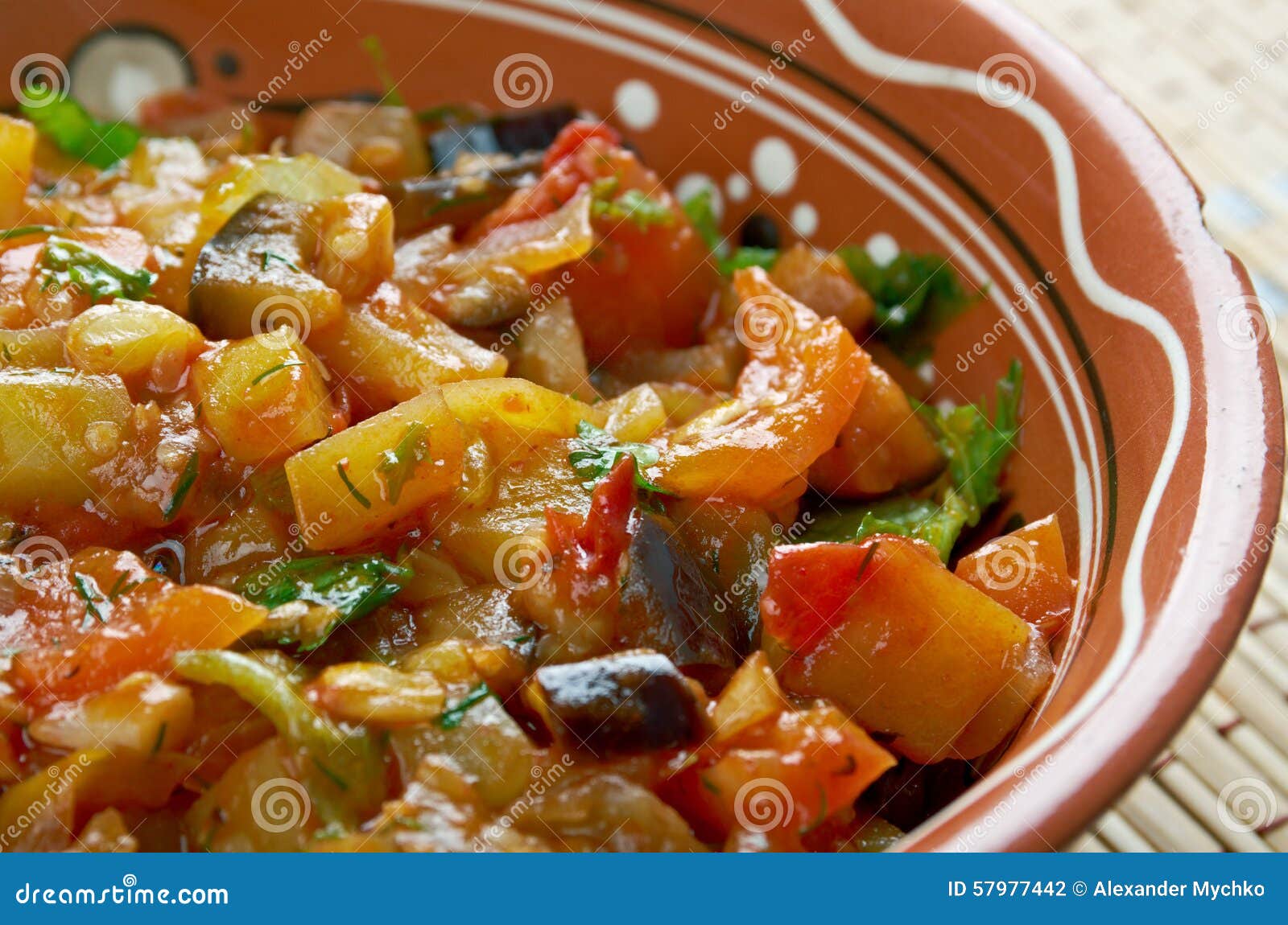 Turkish saksuka stock photo. Image of recipe, spoon, dish - 57977442