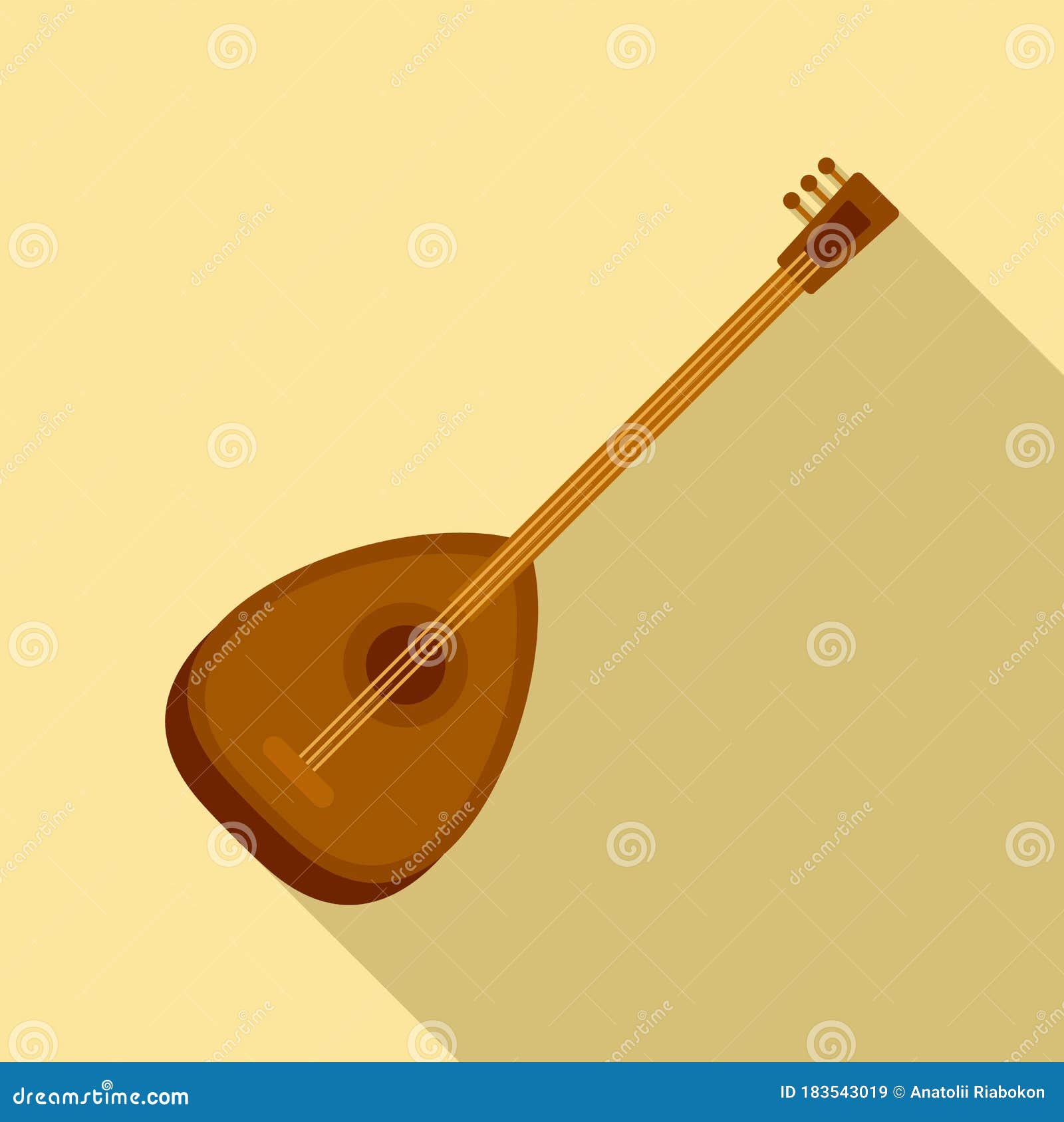 Turkish Saz Icon, Flat Style Stock Vector - Illustration of sound ...