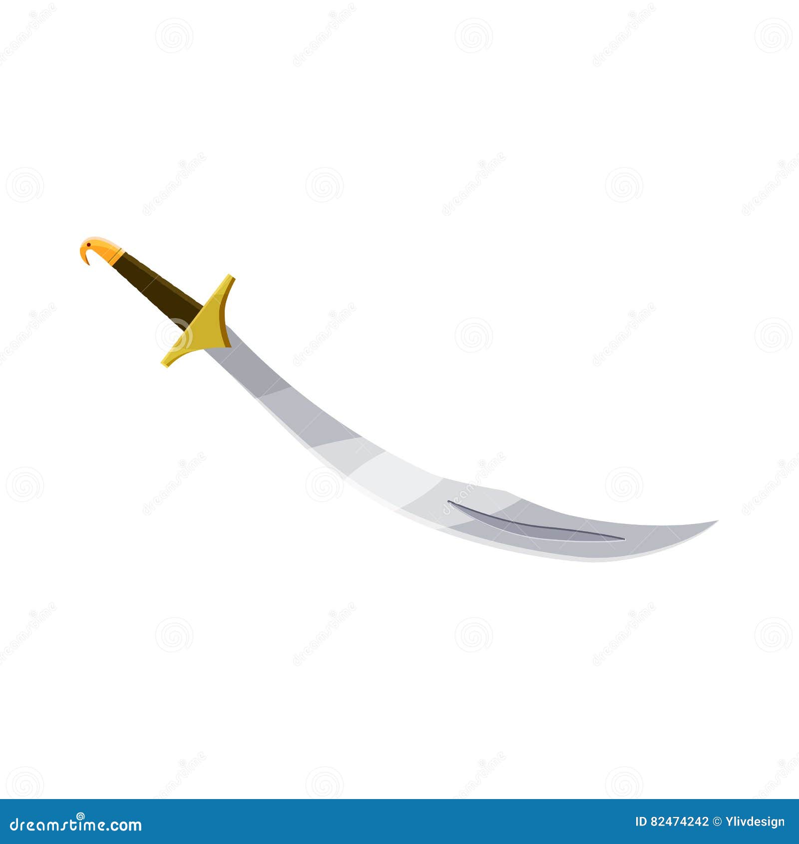 Turkish Scimitar Icon, Cartoon Style Stock Vector - Illustration of ...