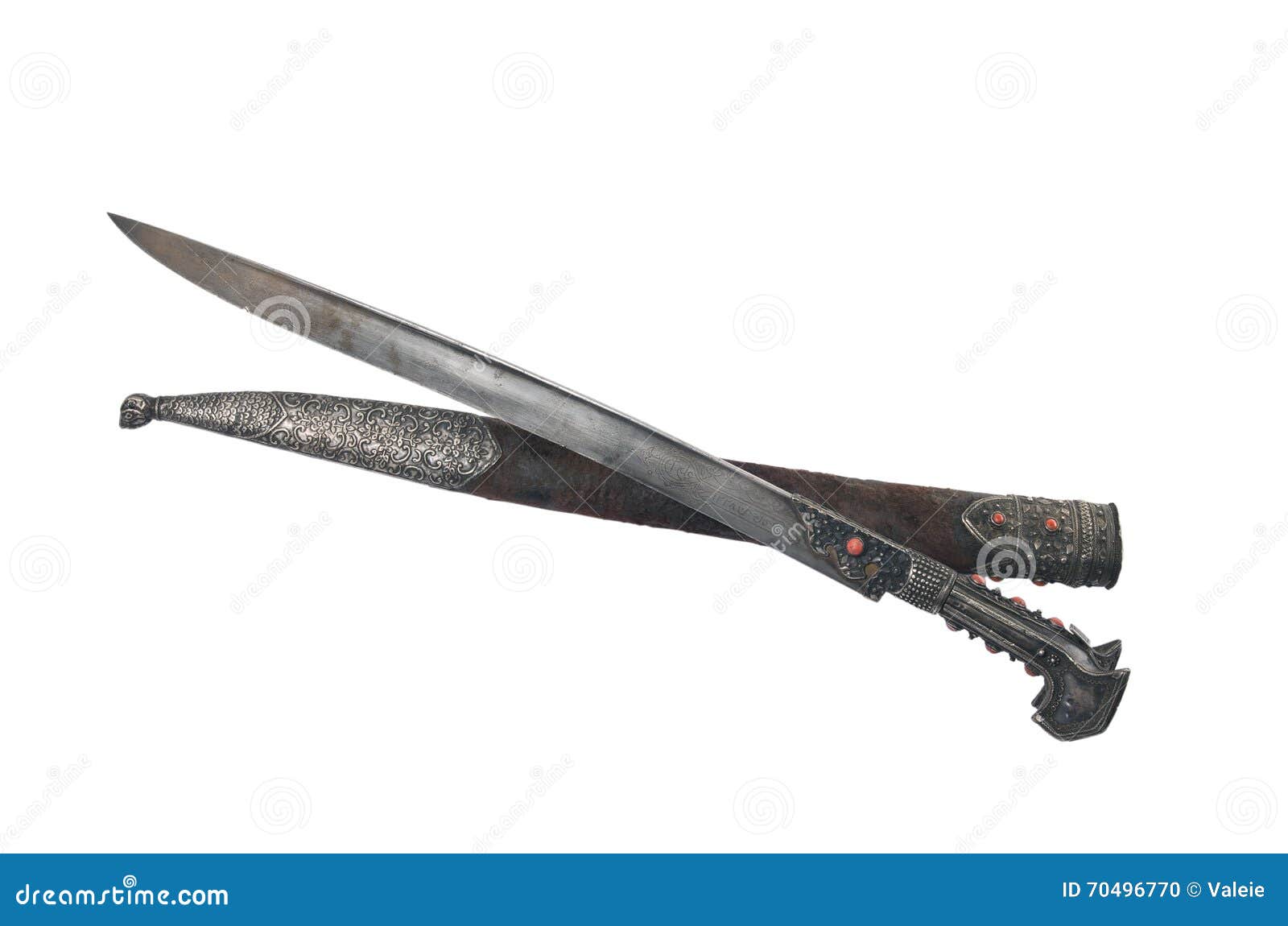 Turkish Scimitar with Scabbard, with Ornaments and Corals, 18-19th ...