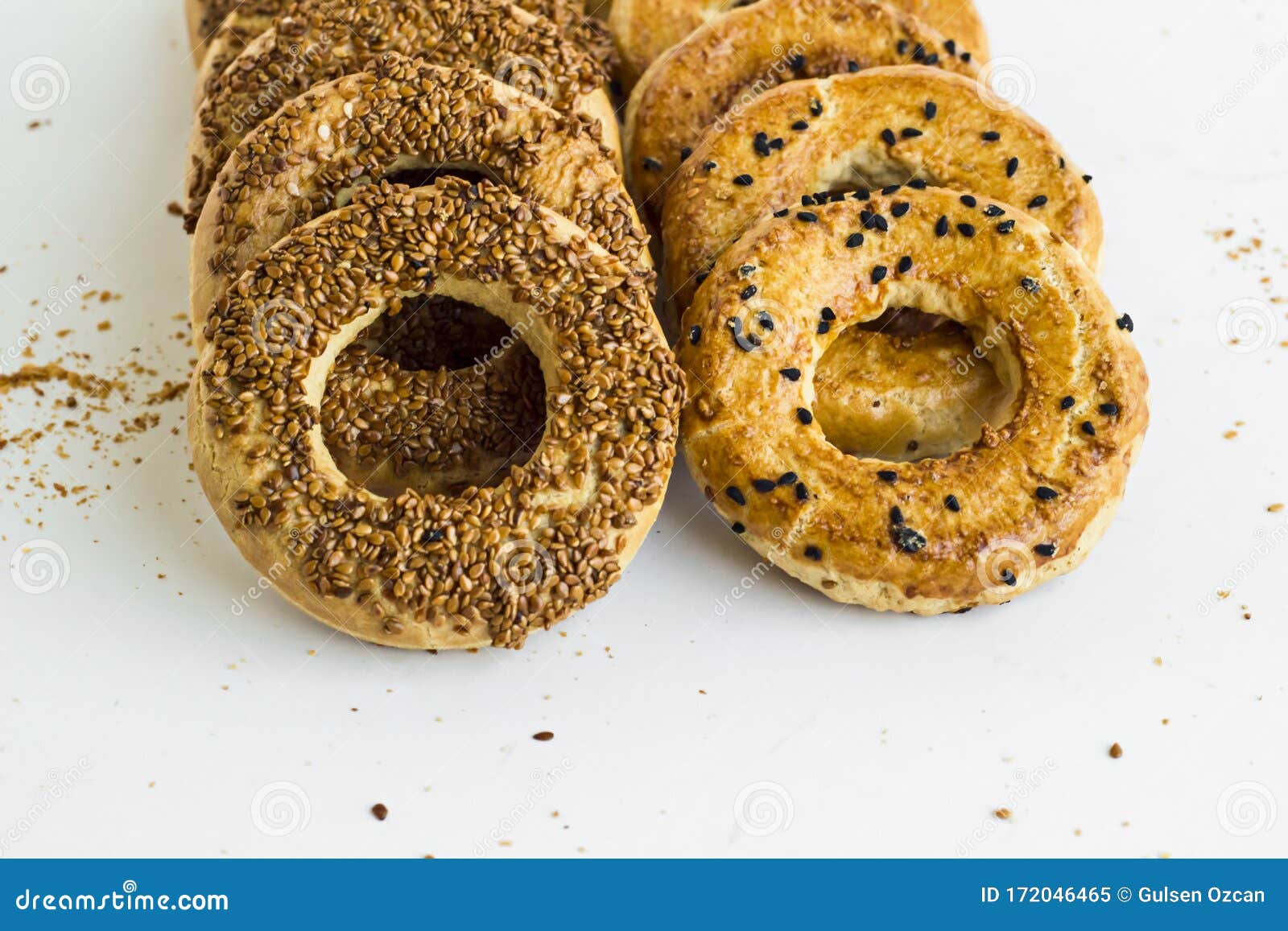 Turkish Sesame Rings Kandil Simidi Various Designed on the White ...