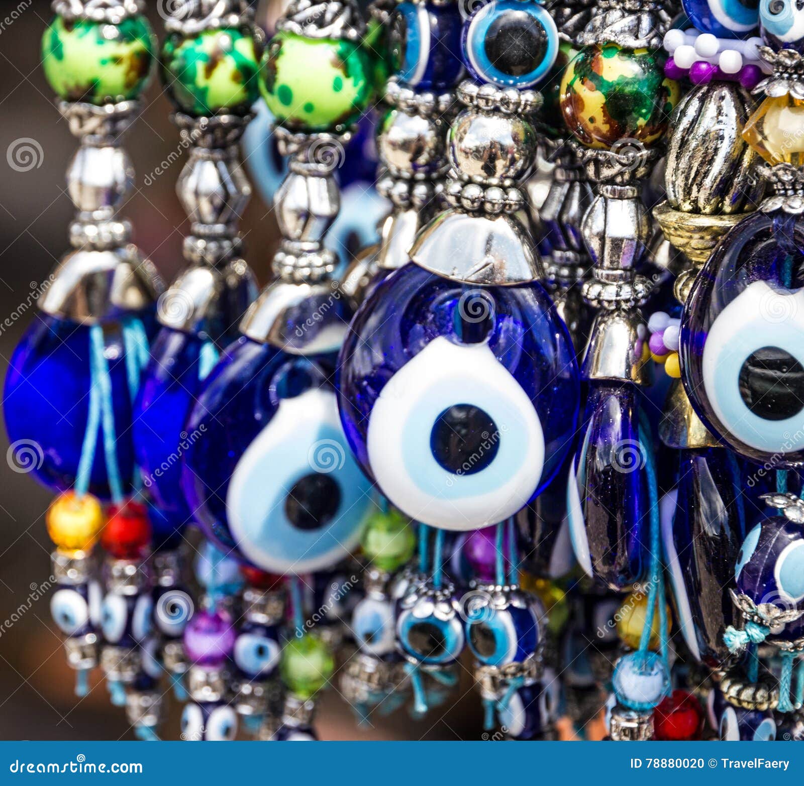 Turkish Souvenirs. Traditional Blue Evil Eyes Stock Photo - Image of ...
