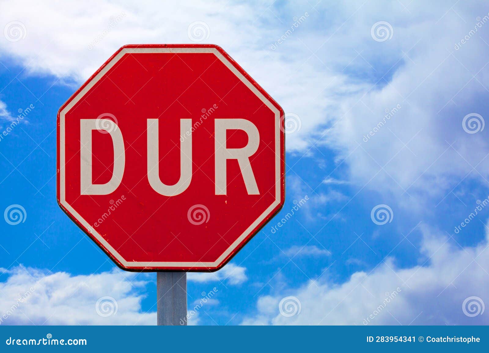 Turkish stop sign stock image. Image of warning, horizontal - 283954341