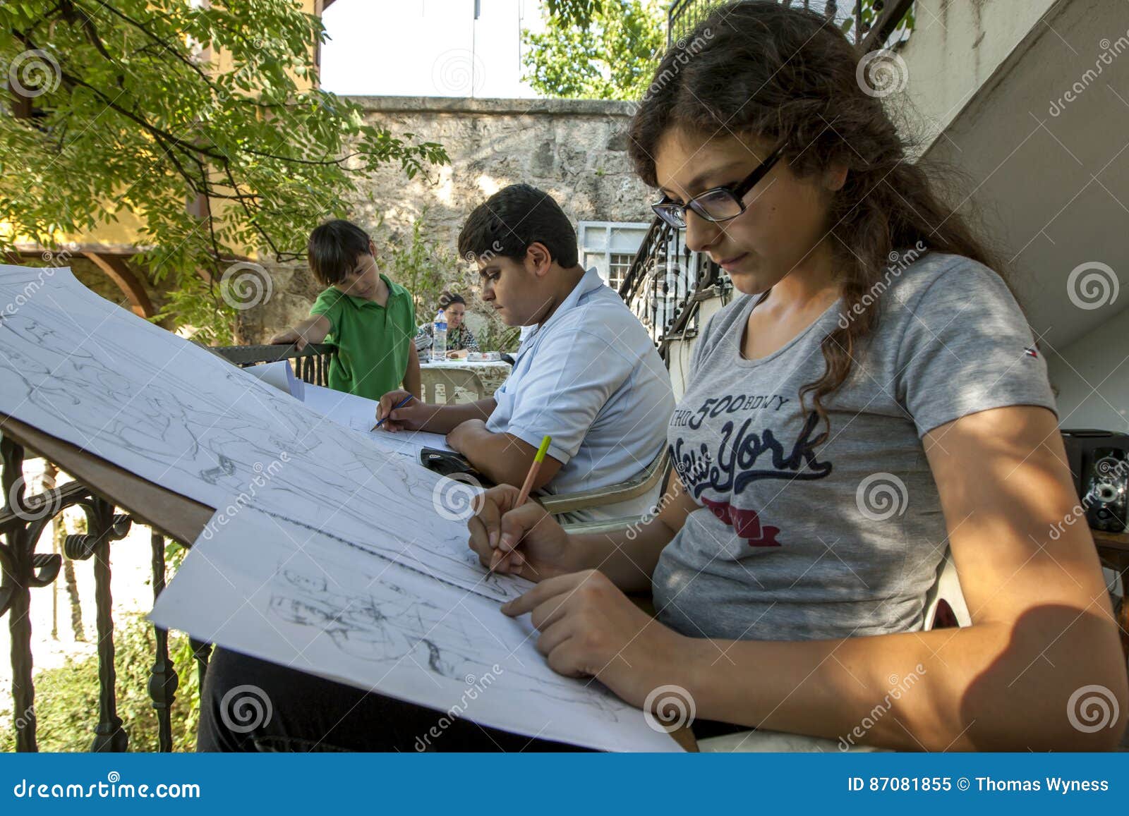 Turkish Students Draw Figures during an Art Class in Bursa in Turkey ...