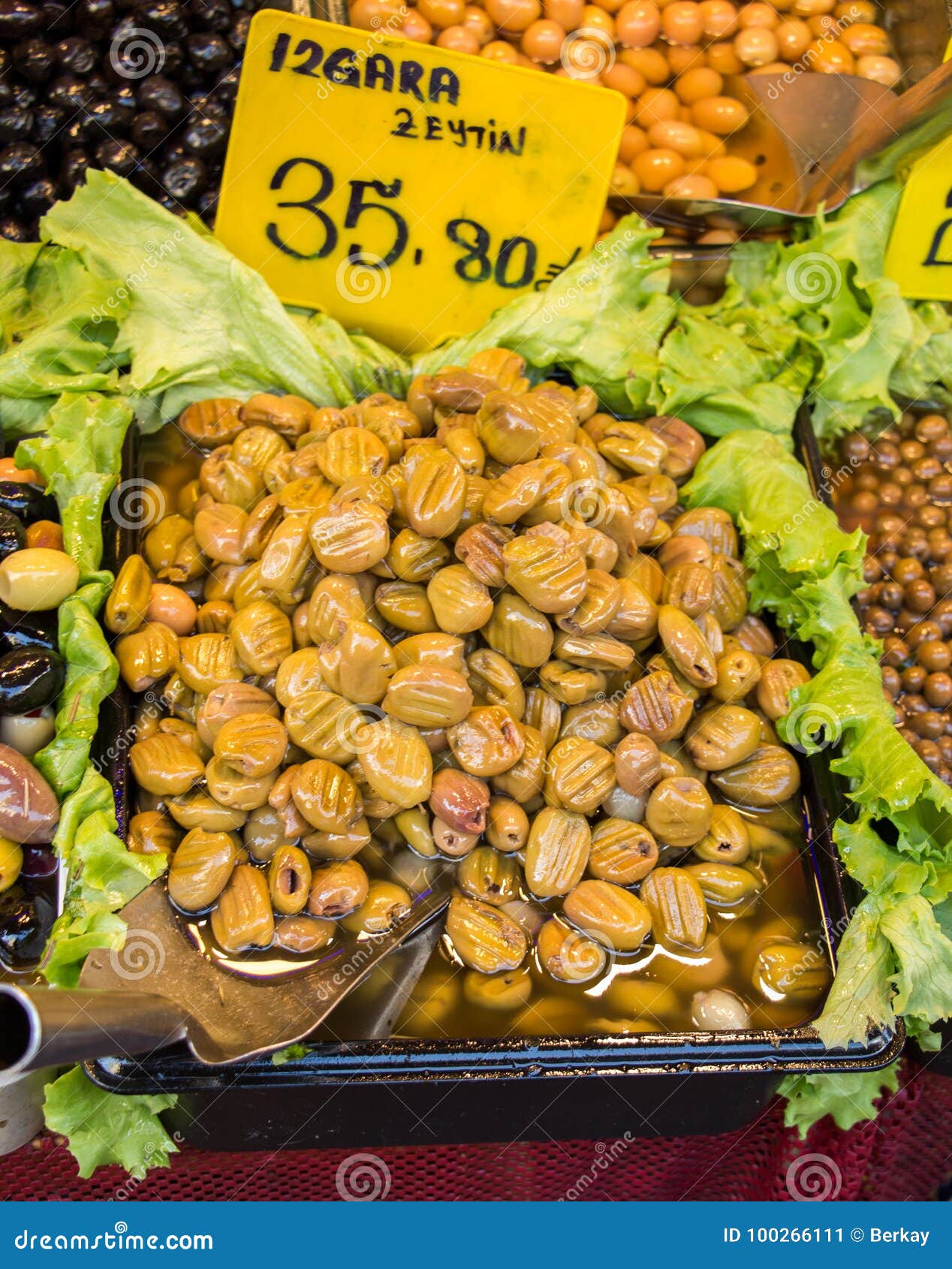 Turkish Style Prepared Olives in the Market Stock Image - Image of ...
