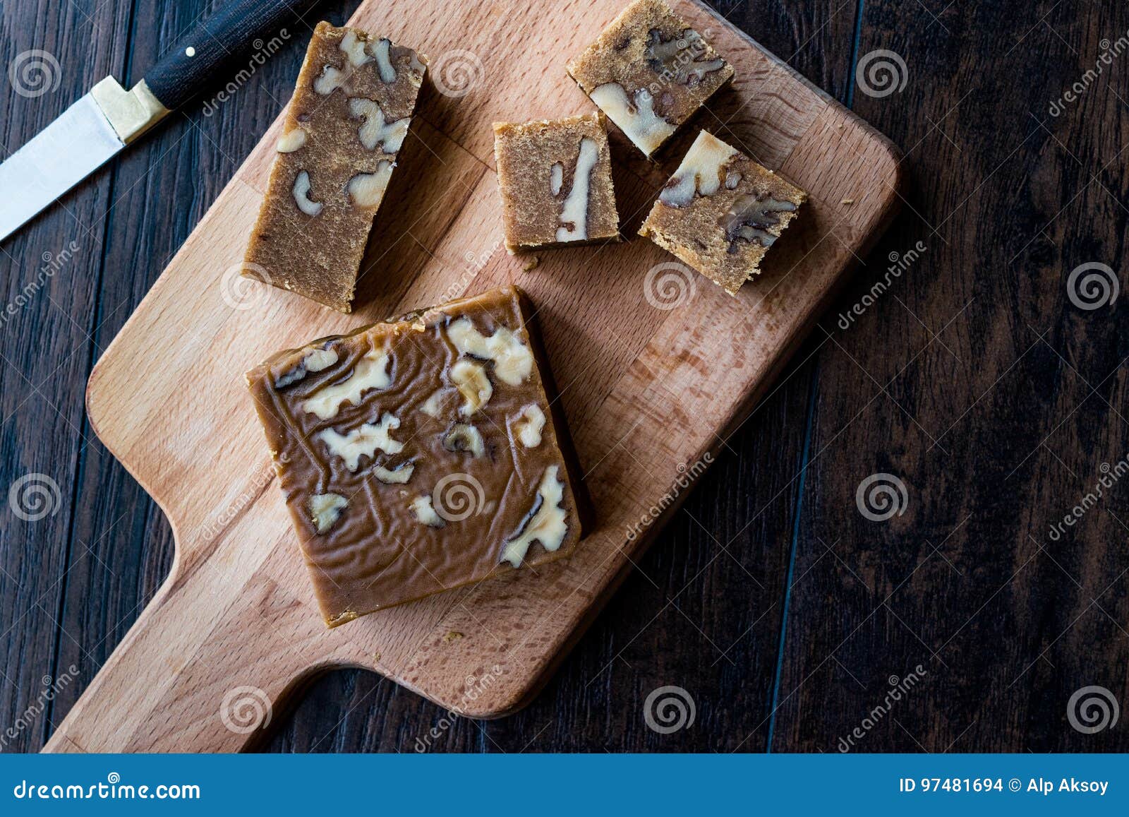 Turkish Summer Helva or Halva with Walnut. Stock Photo - Image of ...
