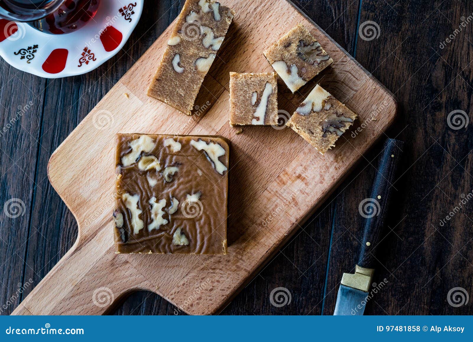 Turkish Summer Helva or Halva with Walnut. Stock Photo - Image of ...