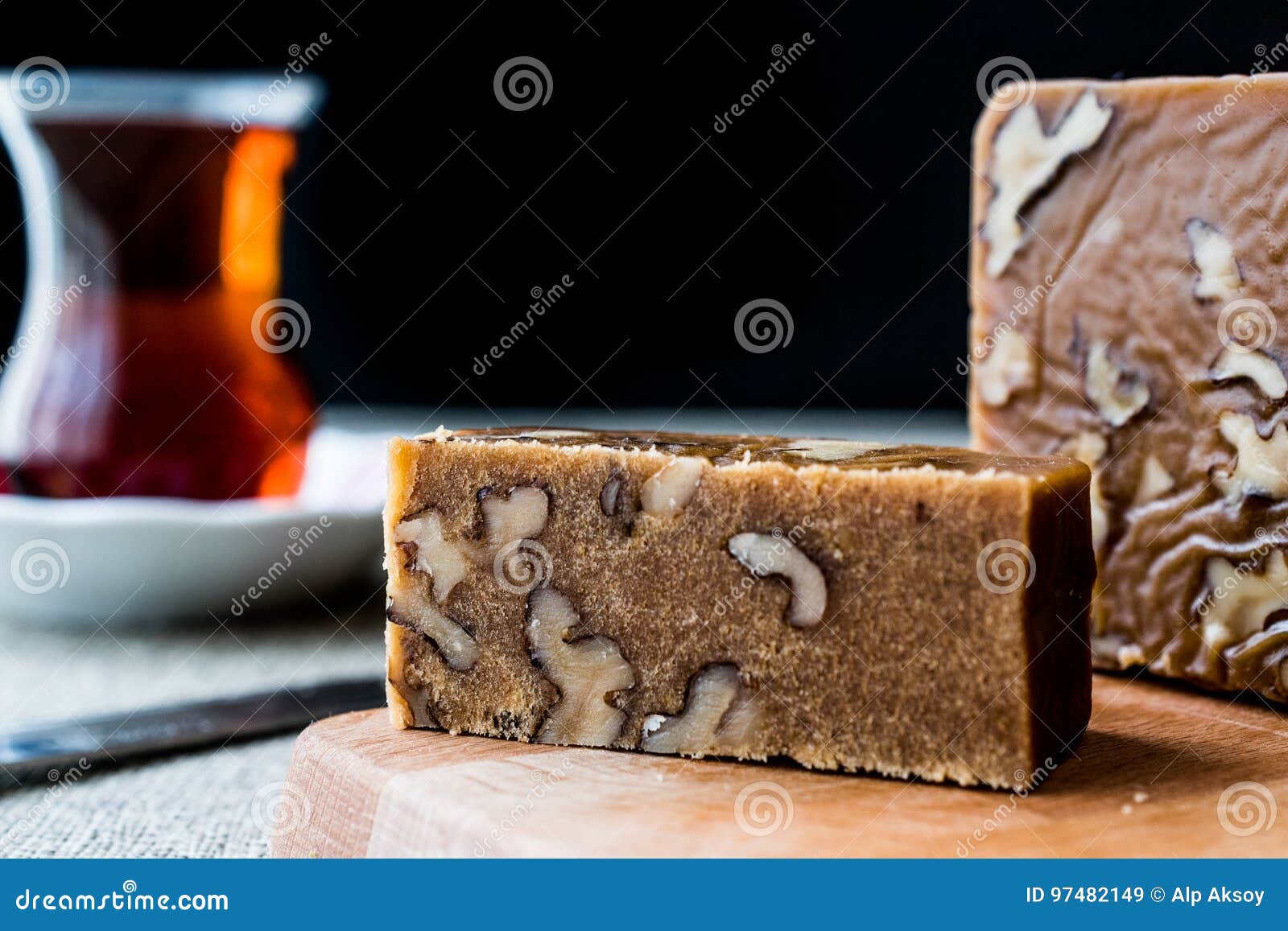 Turkish Summer Helva or Halva with Walnut. Stock Image - Image of ...