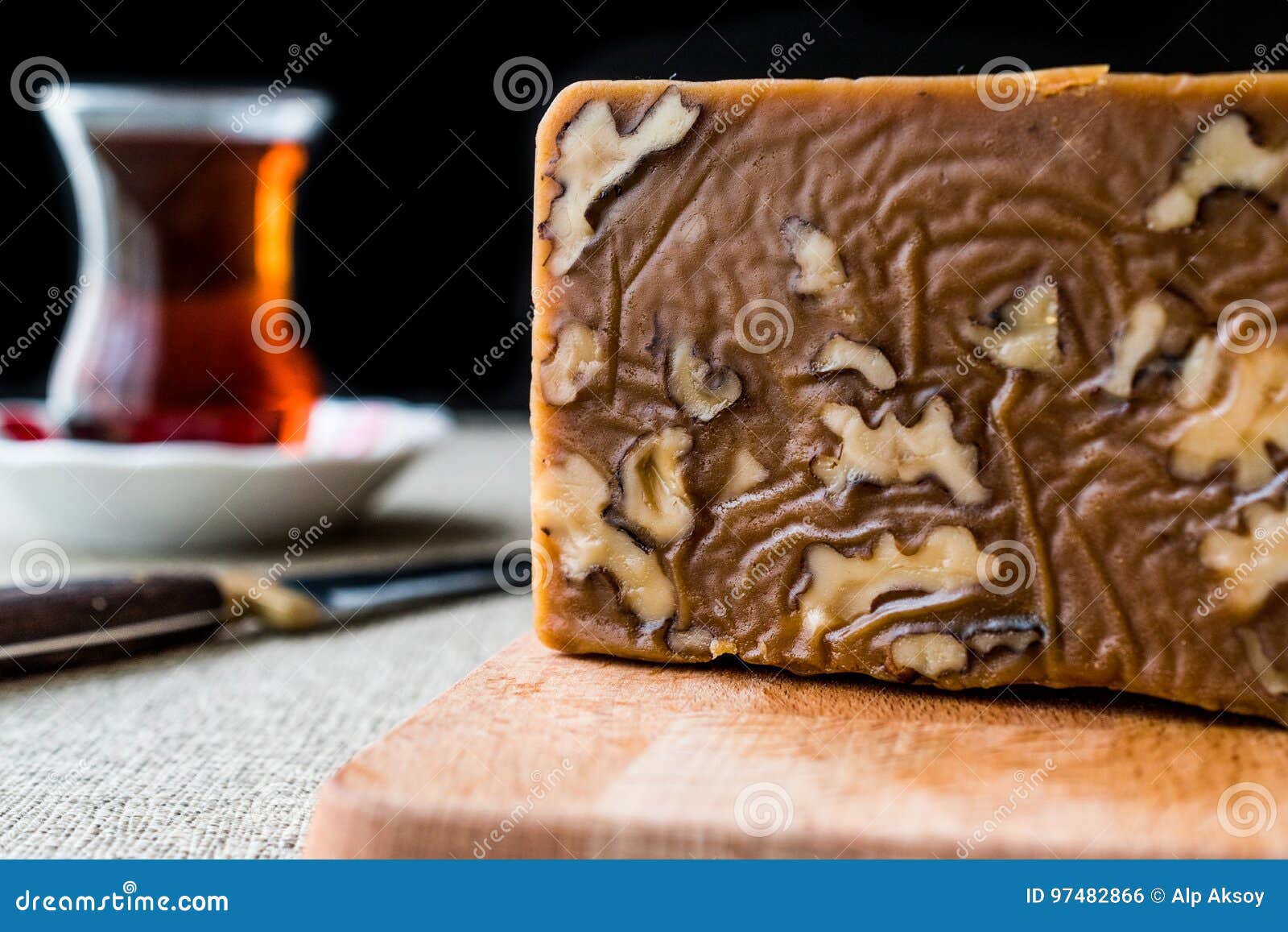 Turkish Summer Helva or Halva with Walnut. Stock Photo - Image of candy ...