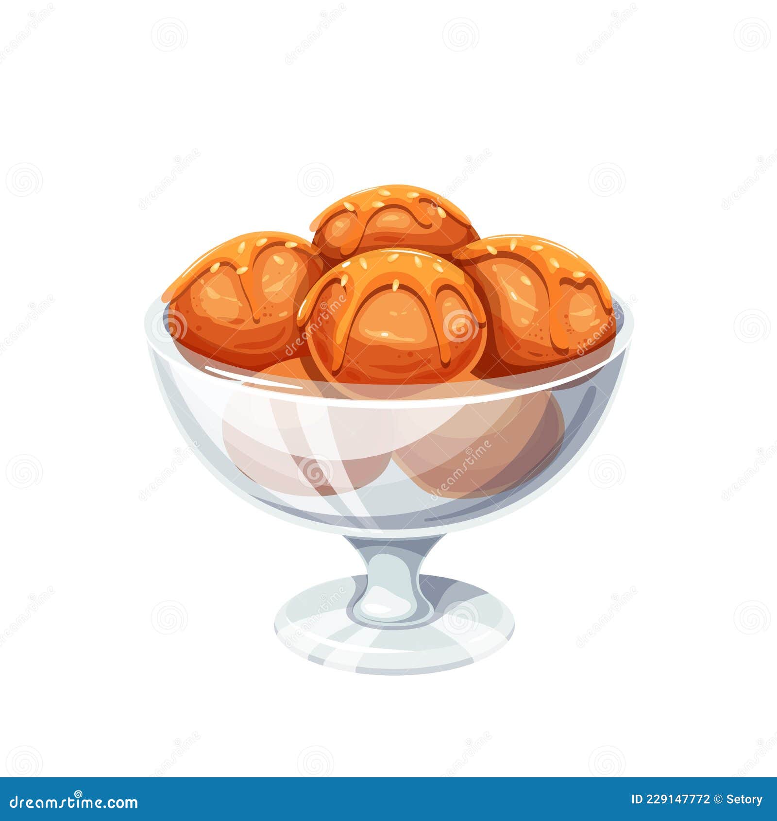 Turkish Sweet Round Dessert Lokma Stock Vector - Illustration of ...
