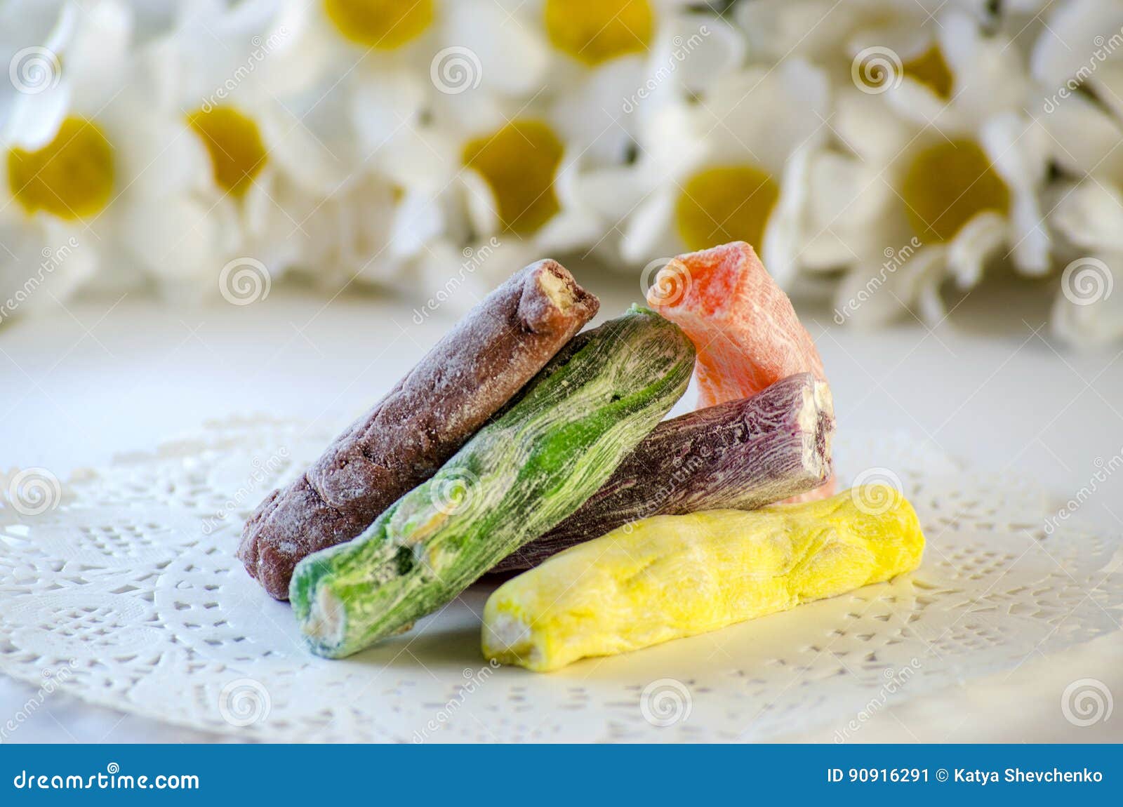 Turkish sweets with nuts stock image. Image of background - 90916291