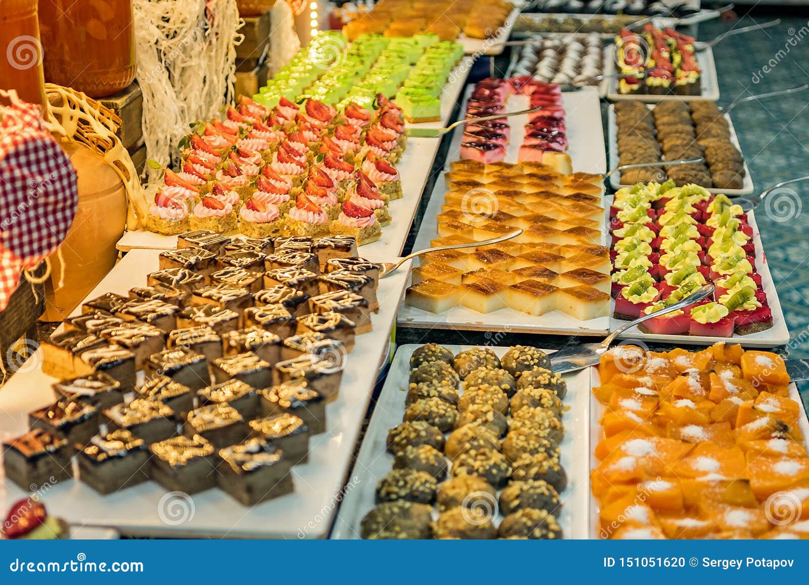 Turkish Sweets on the Table Laid Out Beautifully for Lunch. Stock Photo ...