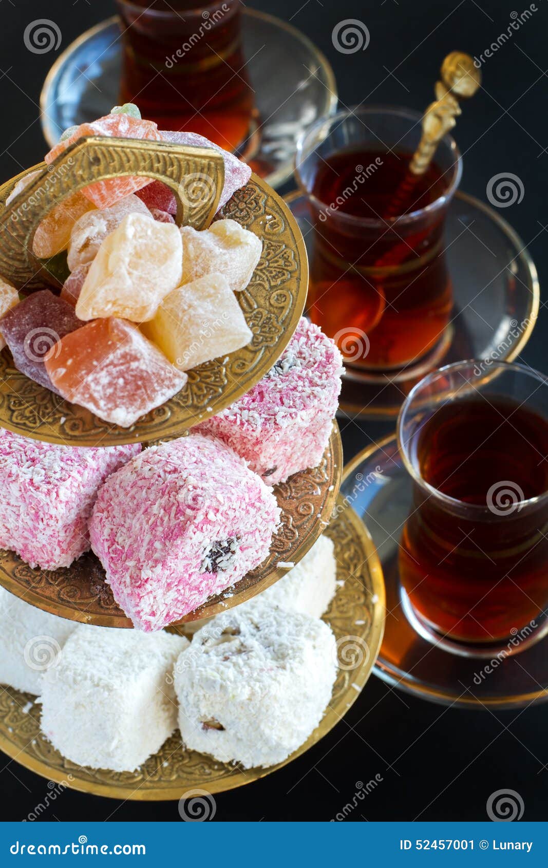Turkish sweets stock image. Image of beverage, baklava - 52457001