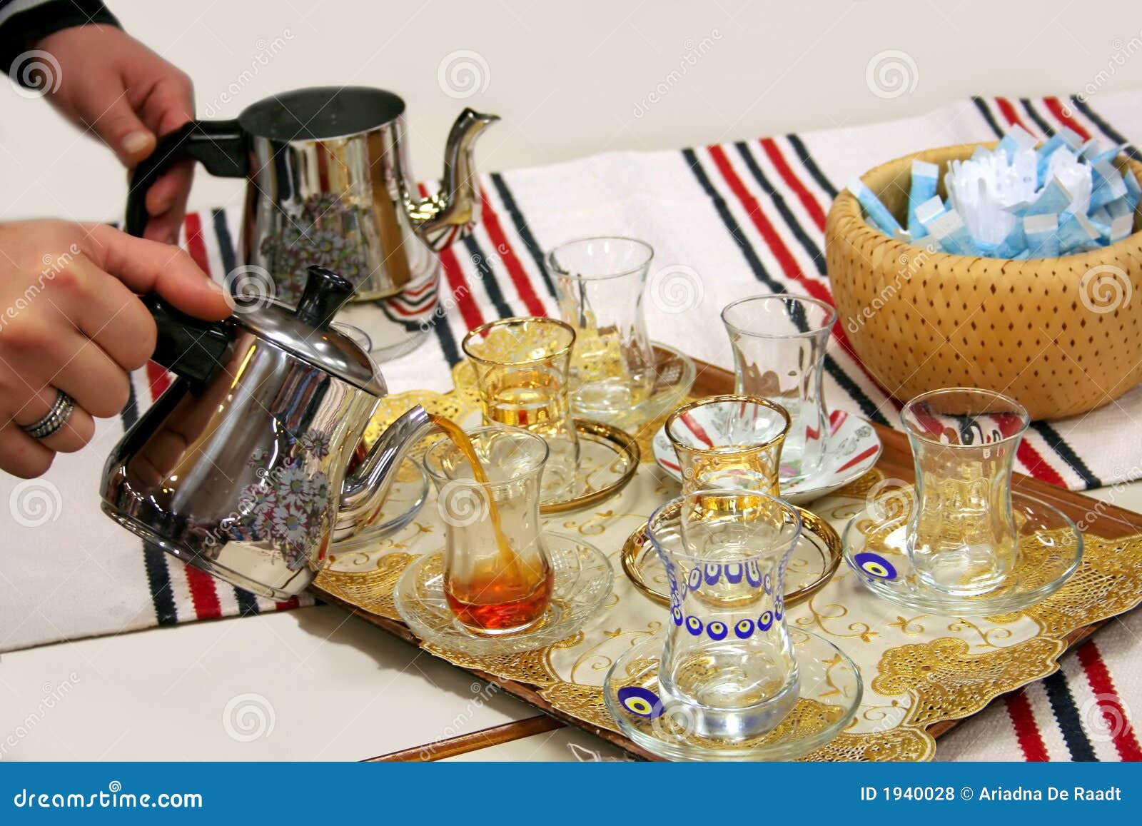 Turkish tea stock photo. Image of silver, water, tray - 1940028