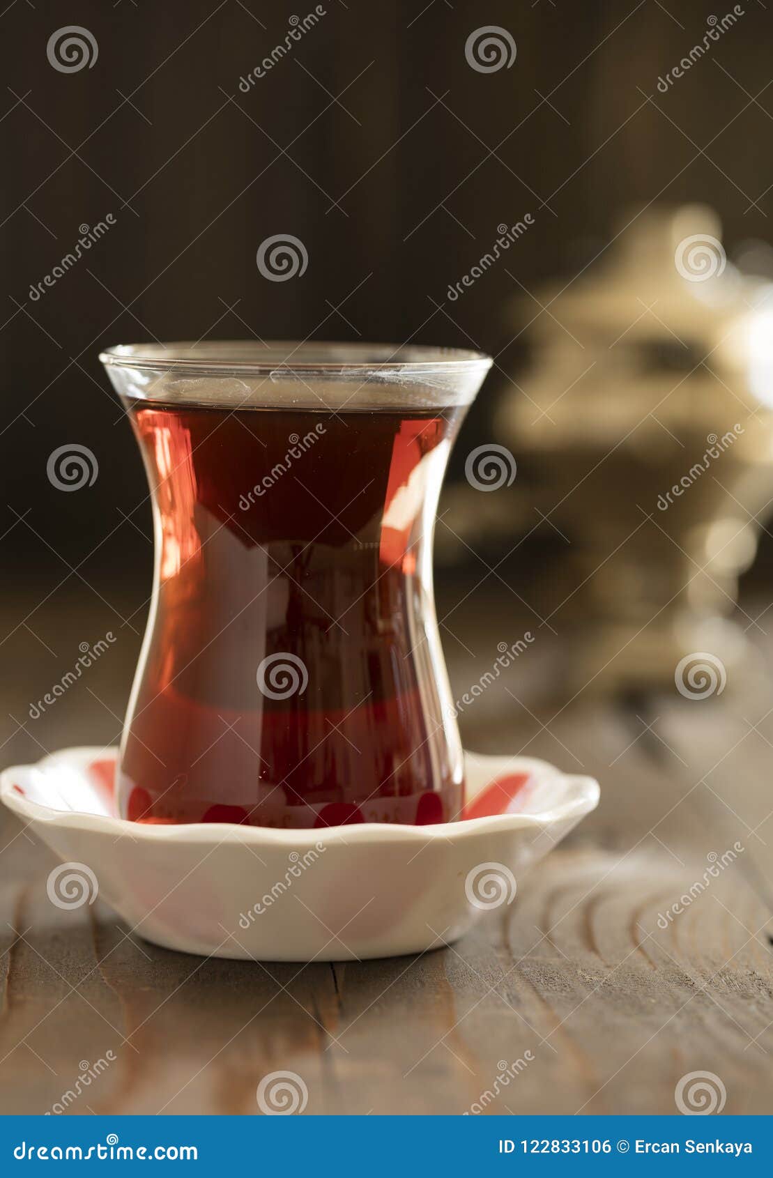 Turkish Tea with Authentic Glass Cup Stock Photo - Image of black ...