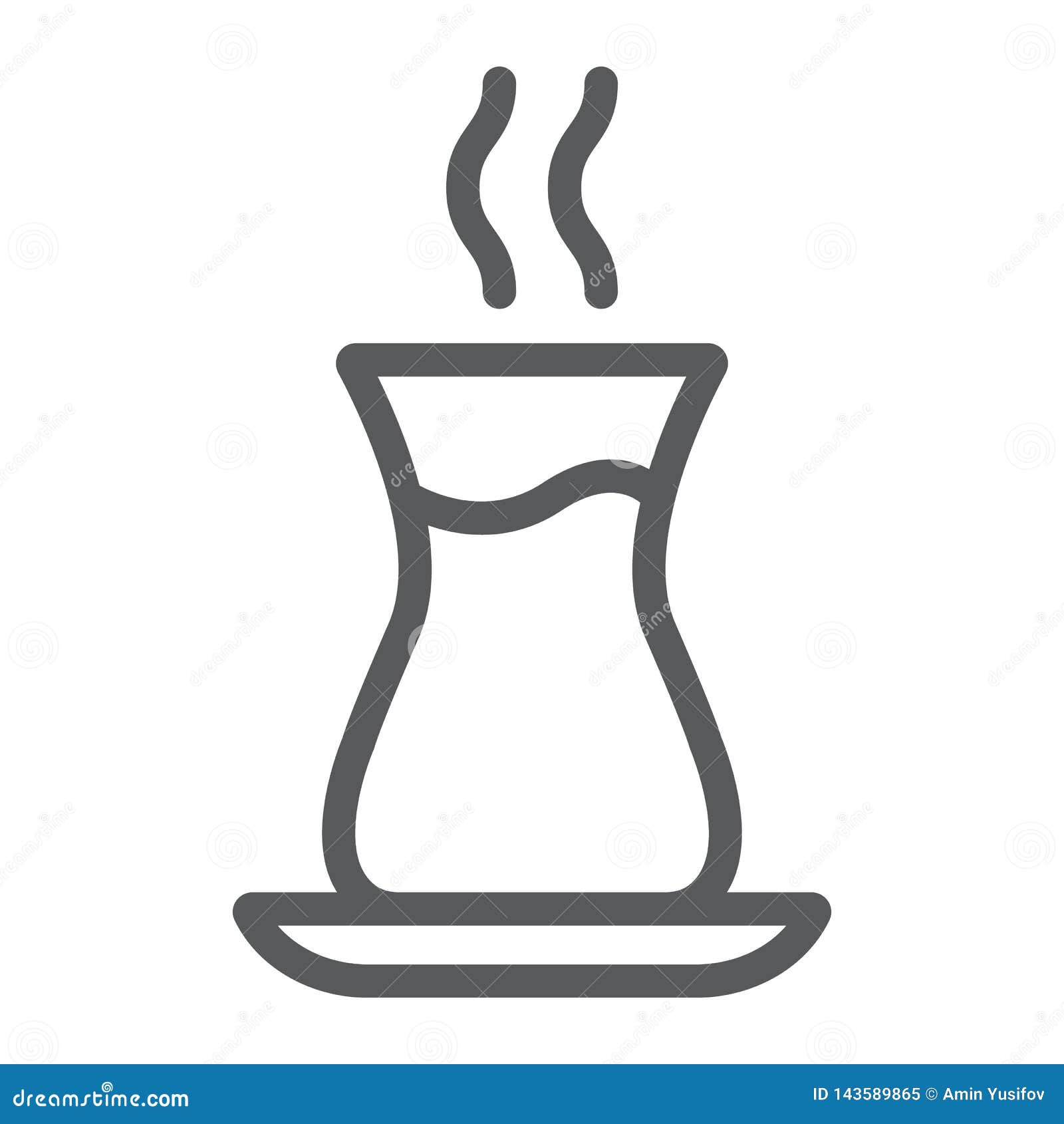 Turkish Tea Line Icon, Arab and Drink, East Tea Cup Sign, Vector ...