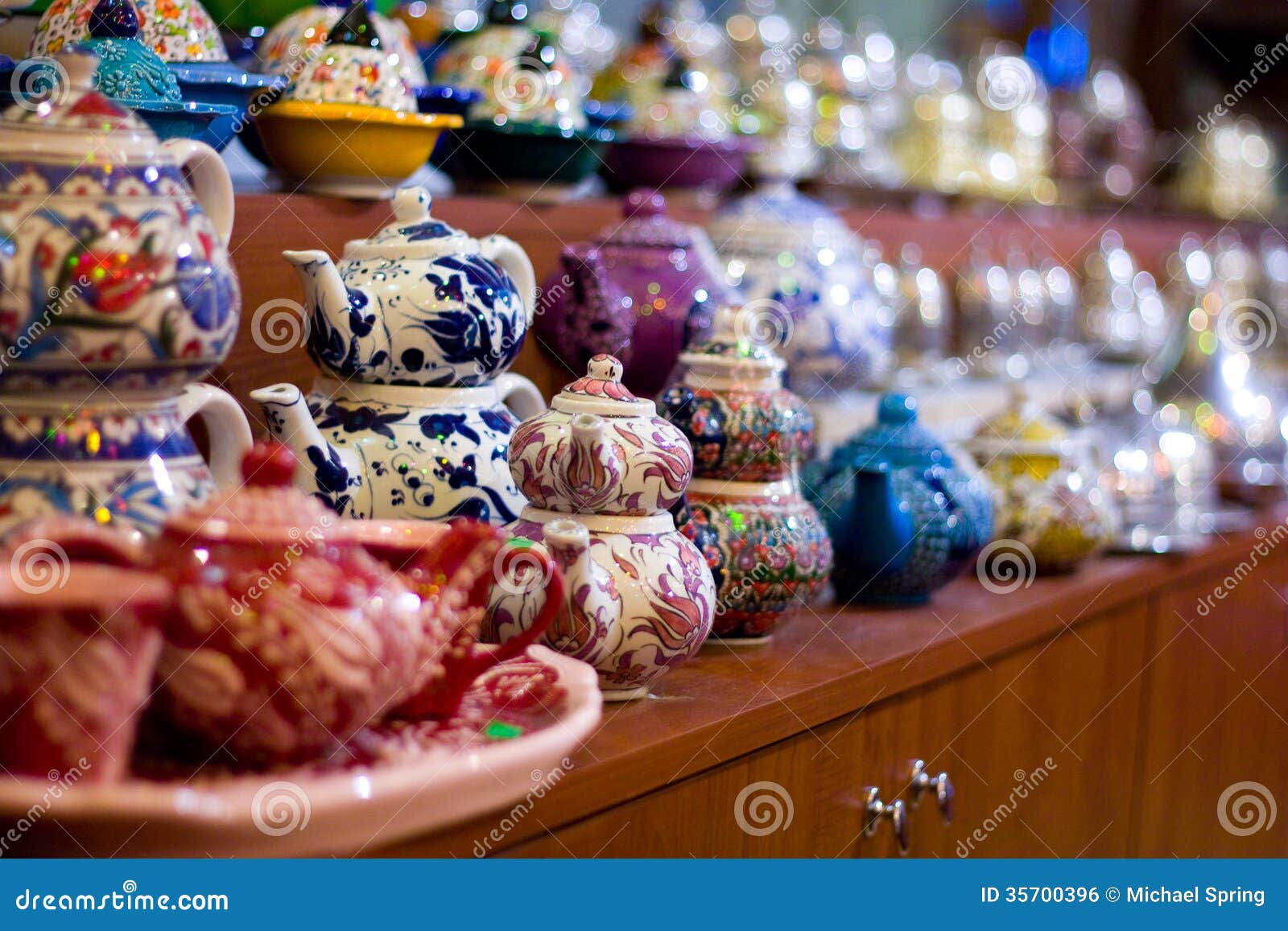 Turkish tea pots. stock photo. Image of ceramic, decor - 35700396