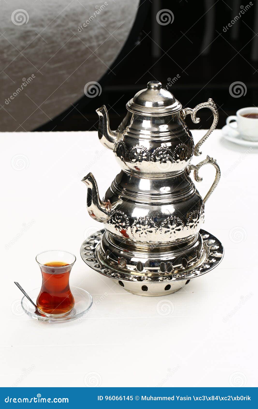 Turkish Tea and Teapot stock image. Image of blacktea - 96066145