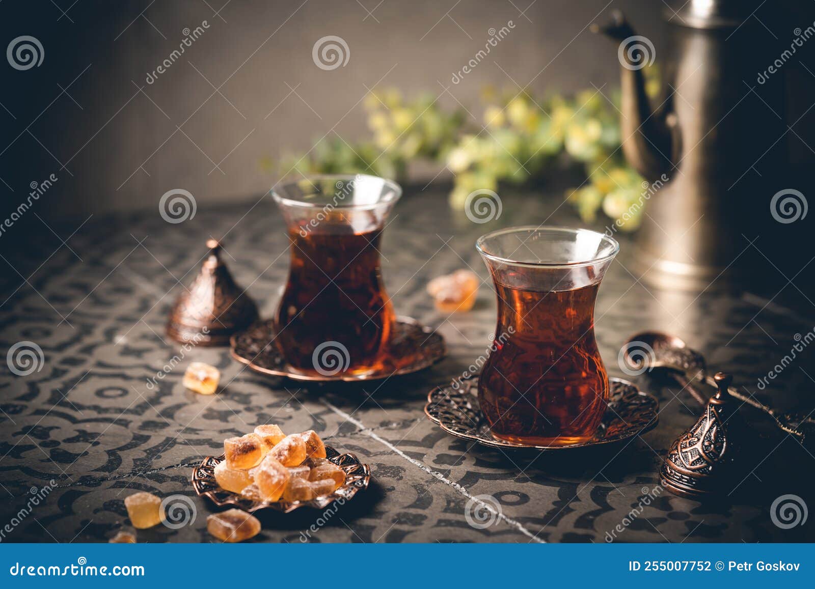 Turkish Tea in Traditional Glass Stock Photo - Image of aroma, culture ...