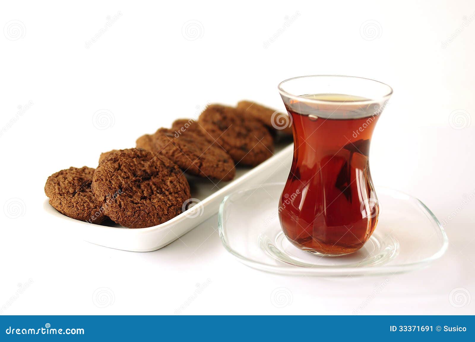 Turkish Tea in Traditional Glass with Cookie Stock Image - Image of ...