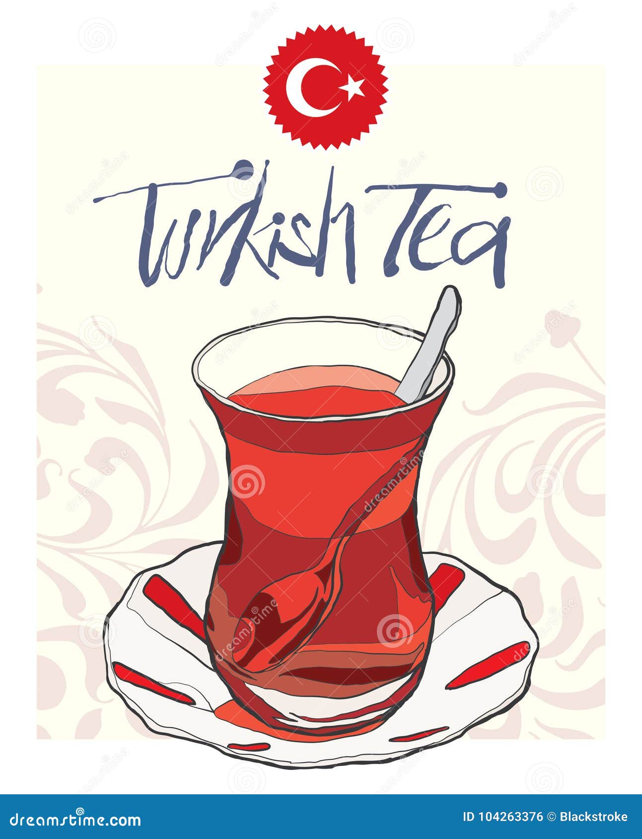 Turkish tea vector stock vector. Illustration of design - 104263376