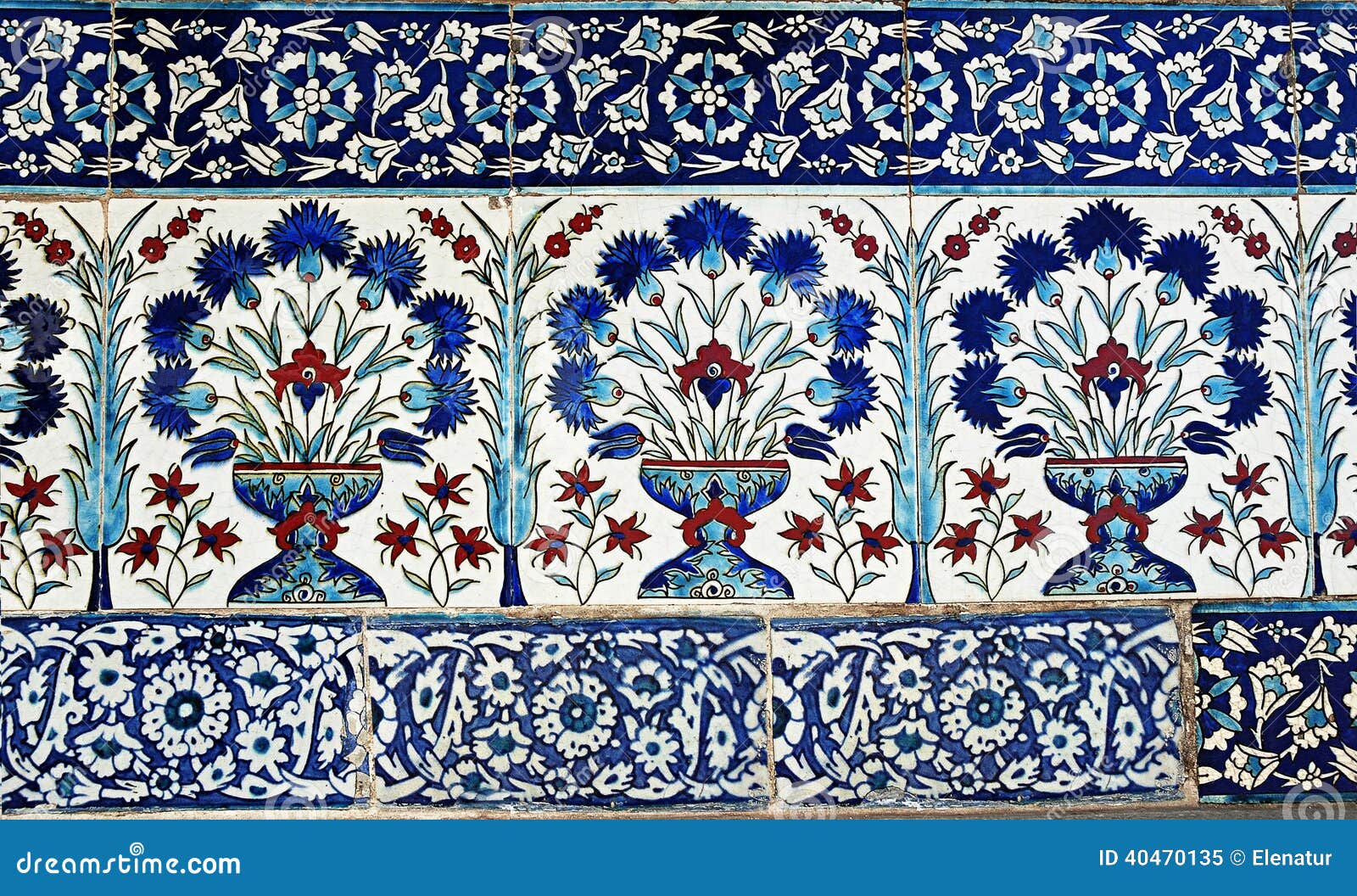 Turkish Tile Design in Topkapi Palace, Istanbul Stock Image - Image of ...
