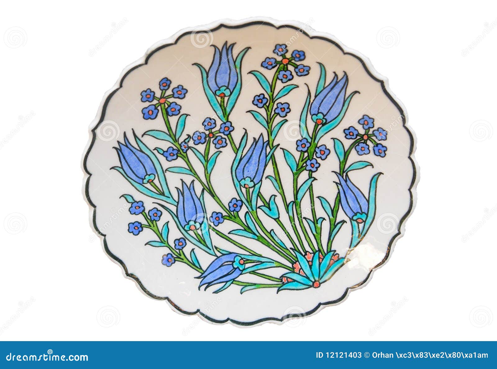 Turkish tile plate stock image. Image of isolated, coated - 12121403