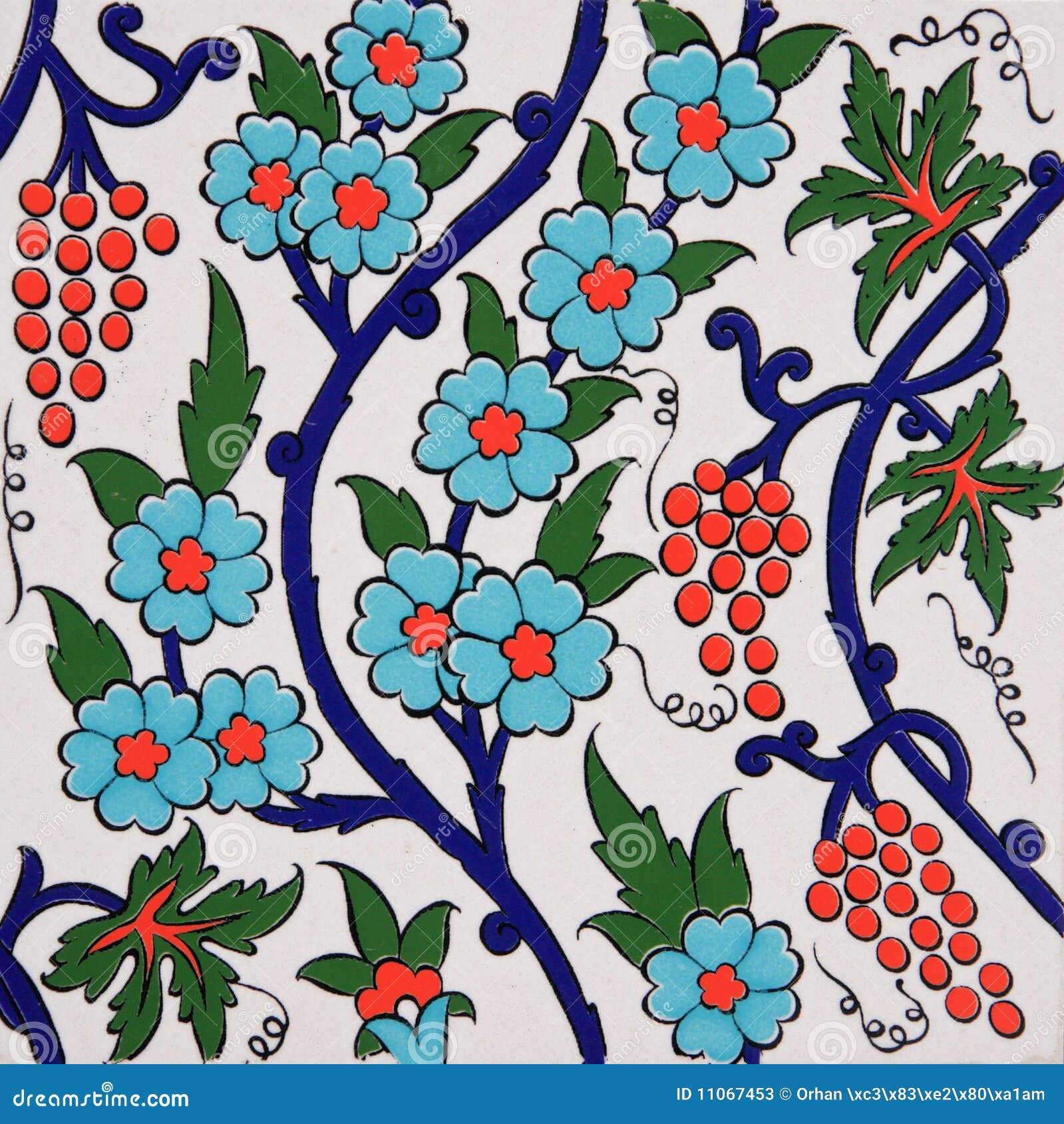 Turkish tiles stock image. Image of east, museum, green - 11067453