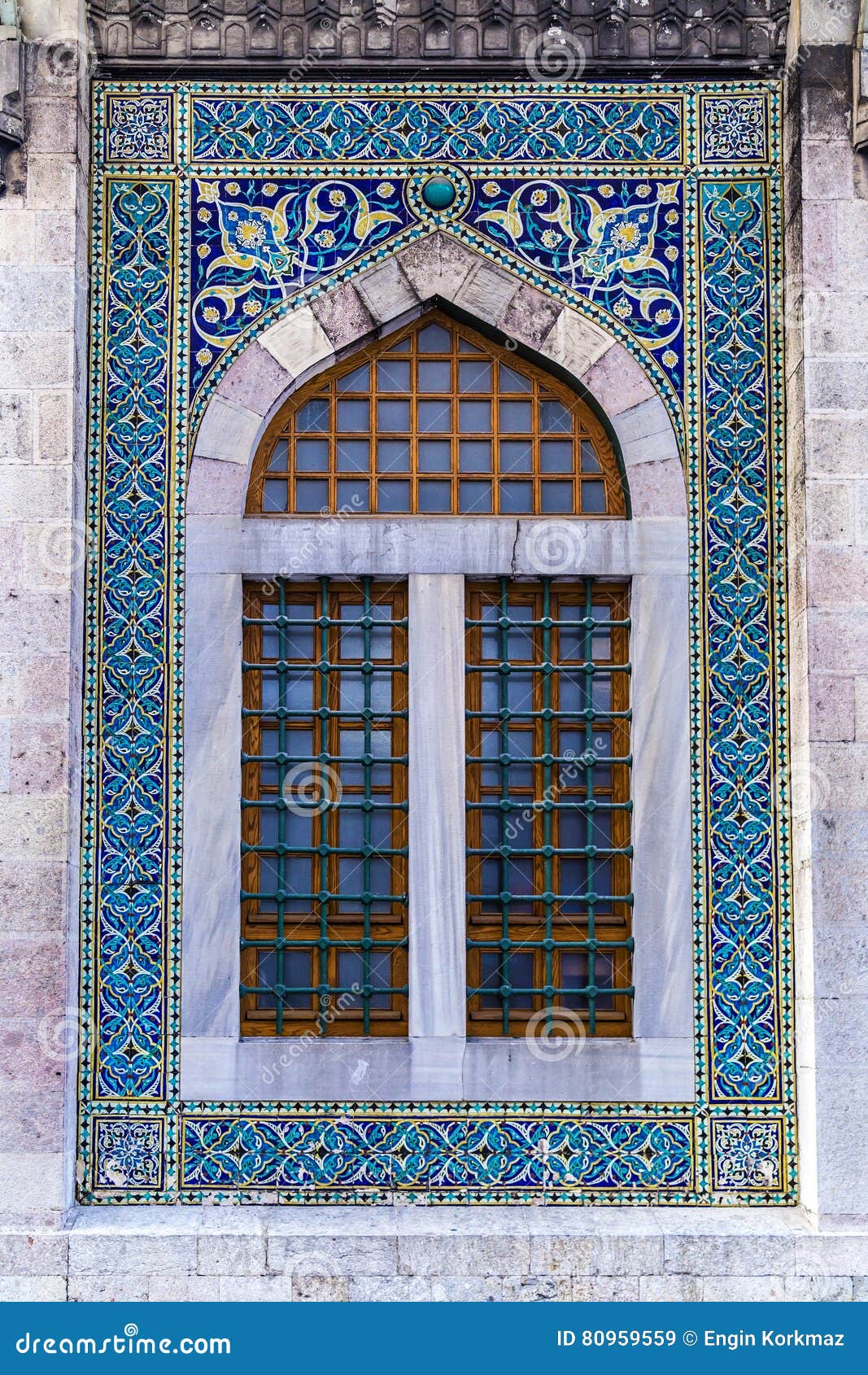 Turkish Tiles on Mosque Window Stock Image - Image of decorated, iznik ...