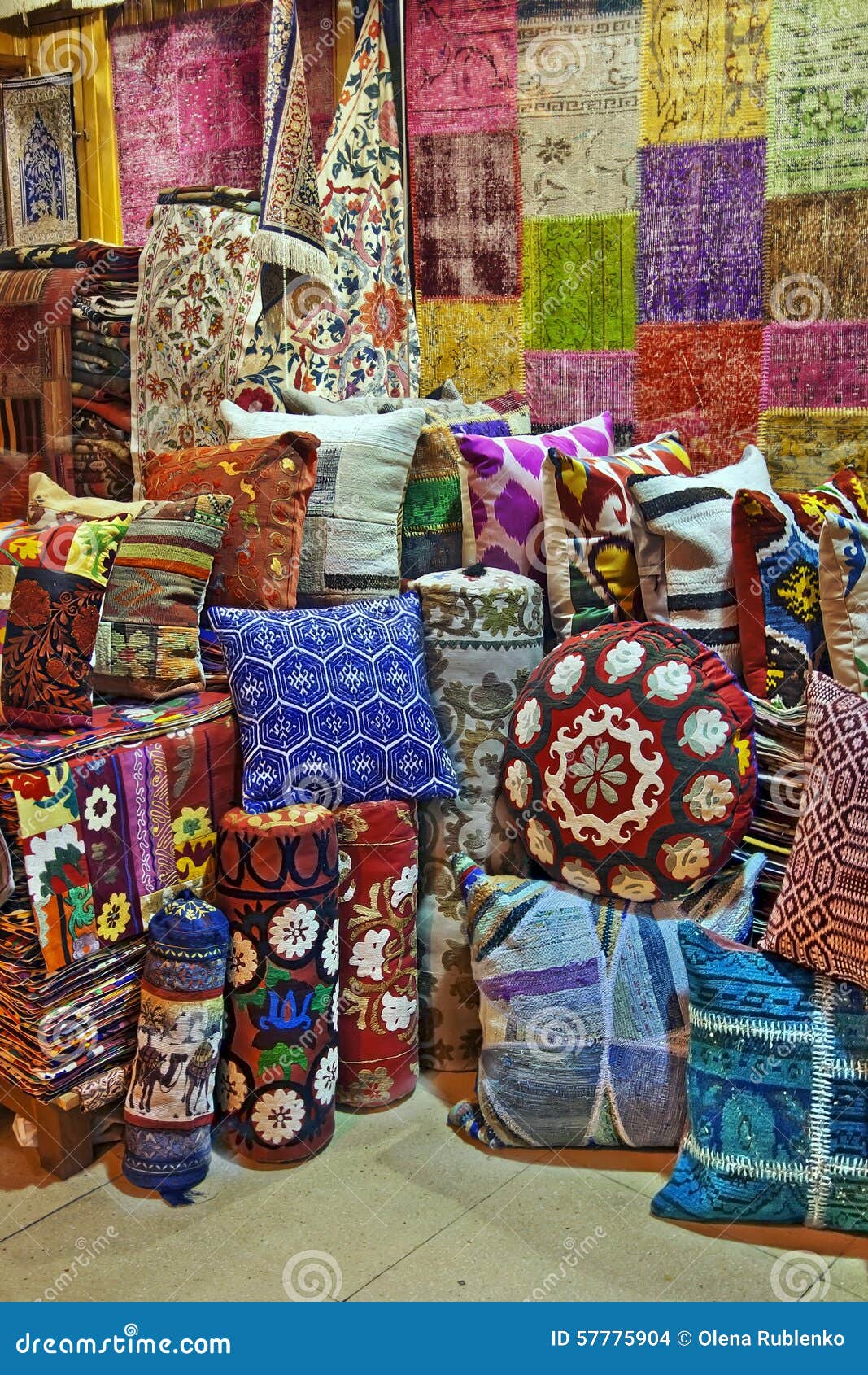 Turkish Traditional Cushions on Grand Bazaar Istanbul Stock Photo ...