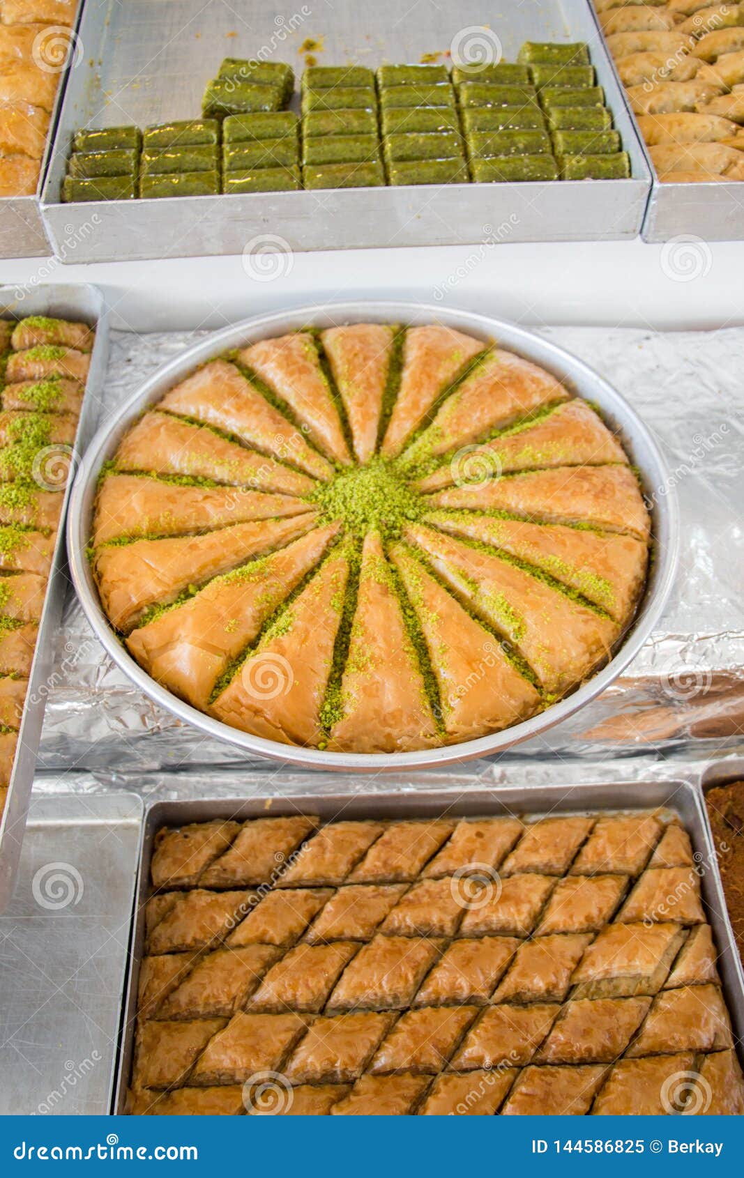 Turkish Traditional Desert at the Market Stock Image - Image of syrup ...