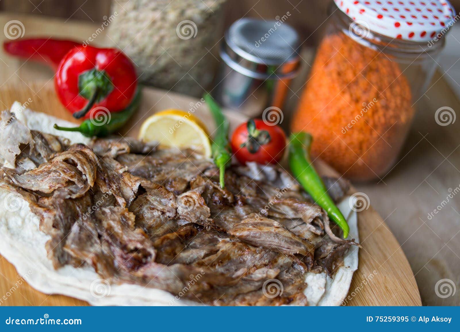 Turkish Traditional Doner Portion Stock Image - Image of beef ...
