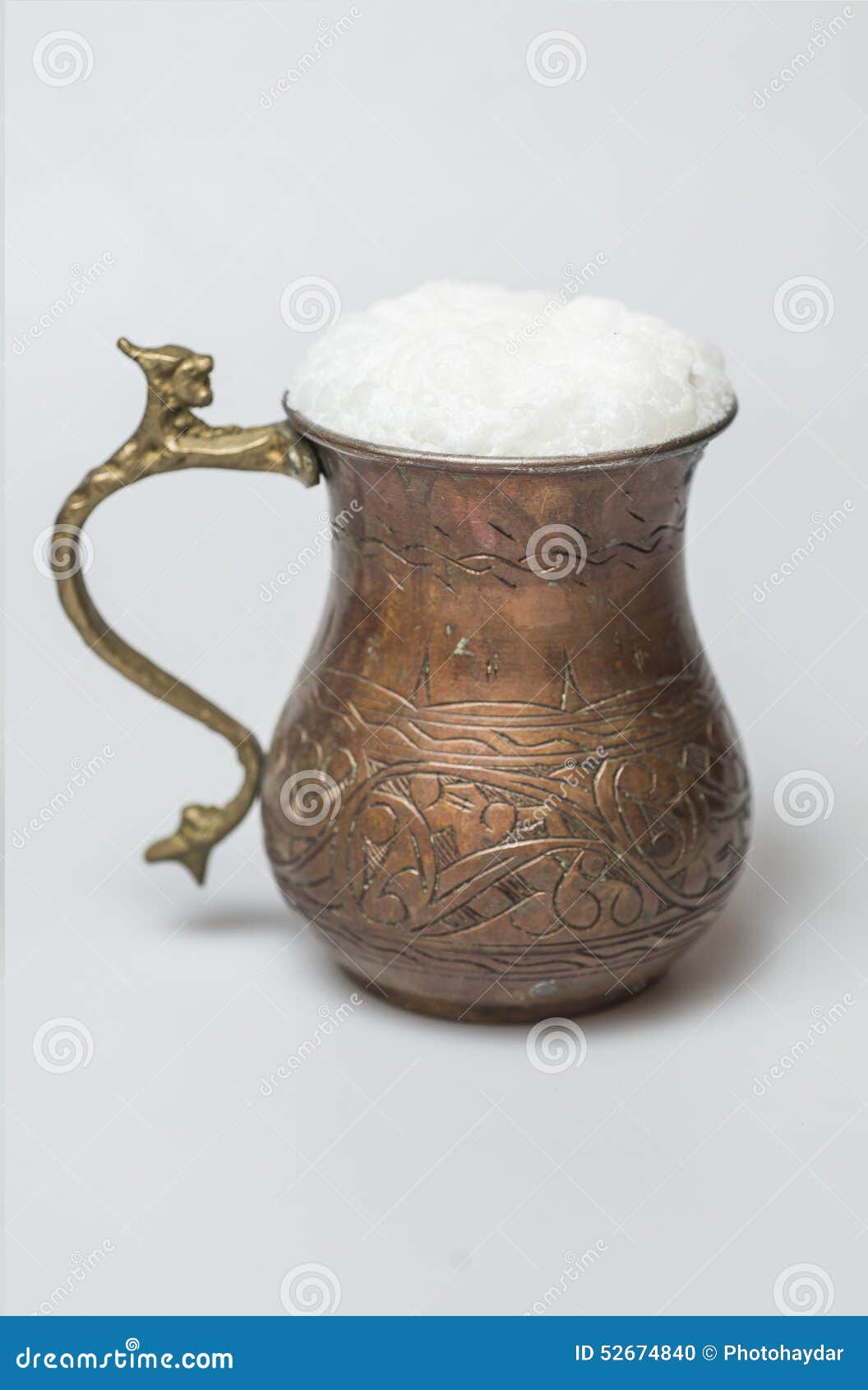 Turkish Traditional Drink Ayran in Copper Cup Stock Photo - Image of ...