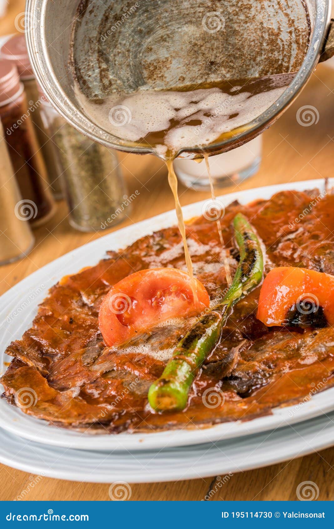 Turkish Traditional Iskender Kebap or Doner Kebab Stock Photo - Image ...