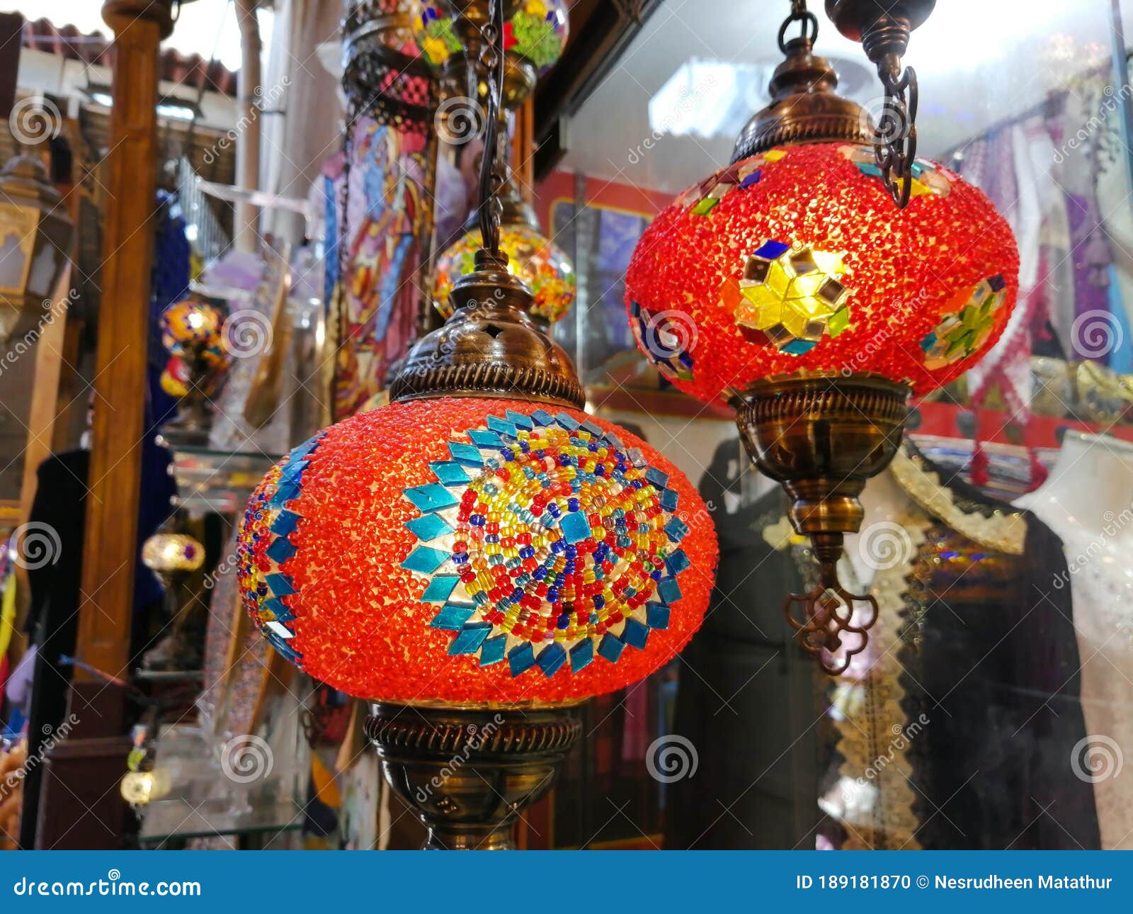 Turkish Traditional Lantern in Dubai Old Souk Stock Photo - Image of ...