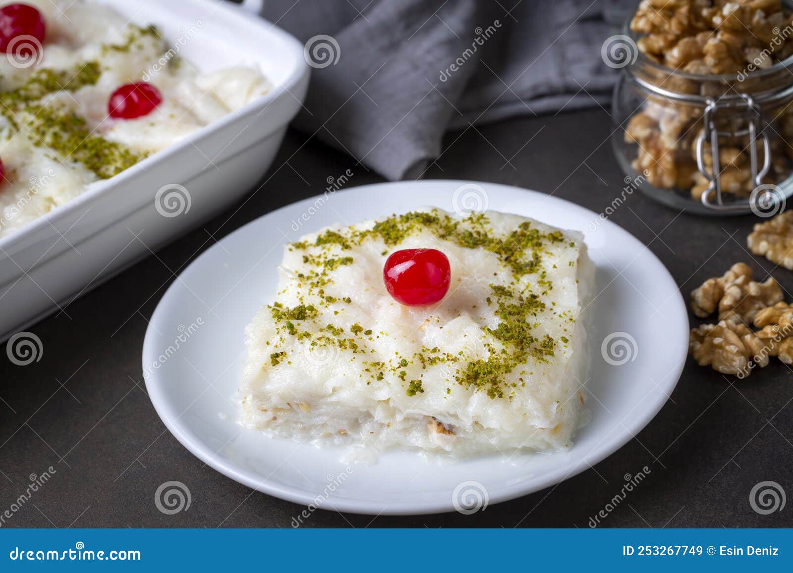 Turkish Traditional Ramadan Dessert Gullac Stock Image - Image of table ...
