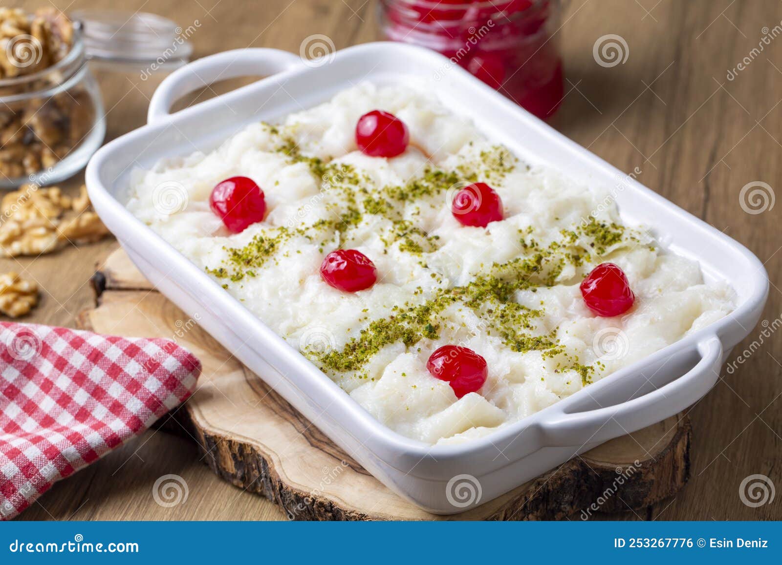 Turkish Traditional Ramadan Dessert Gullac Stock Photo - Image of table ...