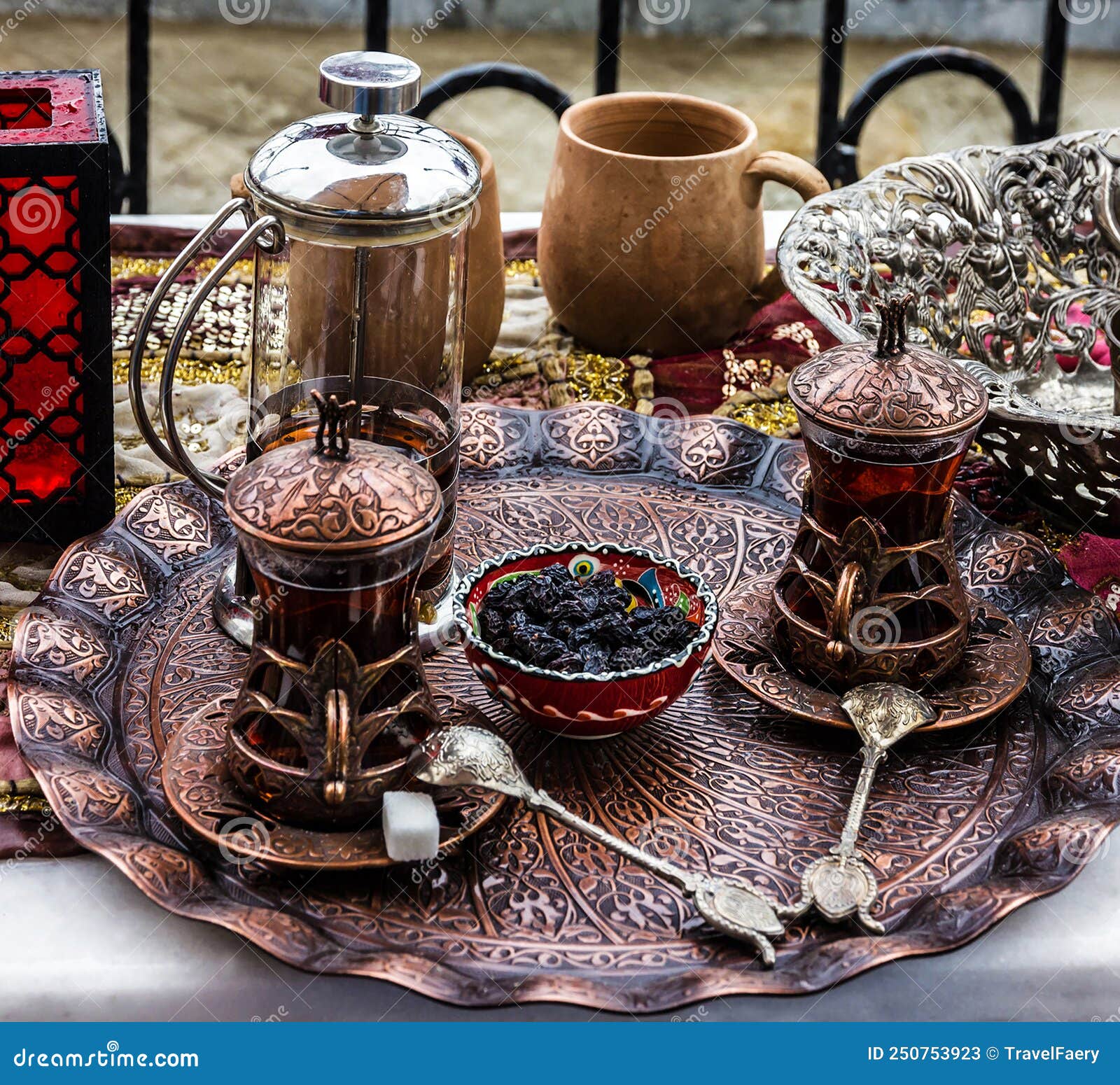 Turkish Traditional Tea Table Appoirtments, Turkey Stock Image - Image ...