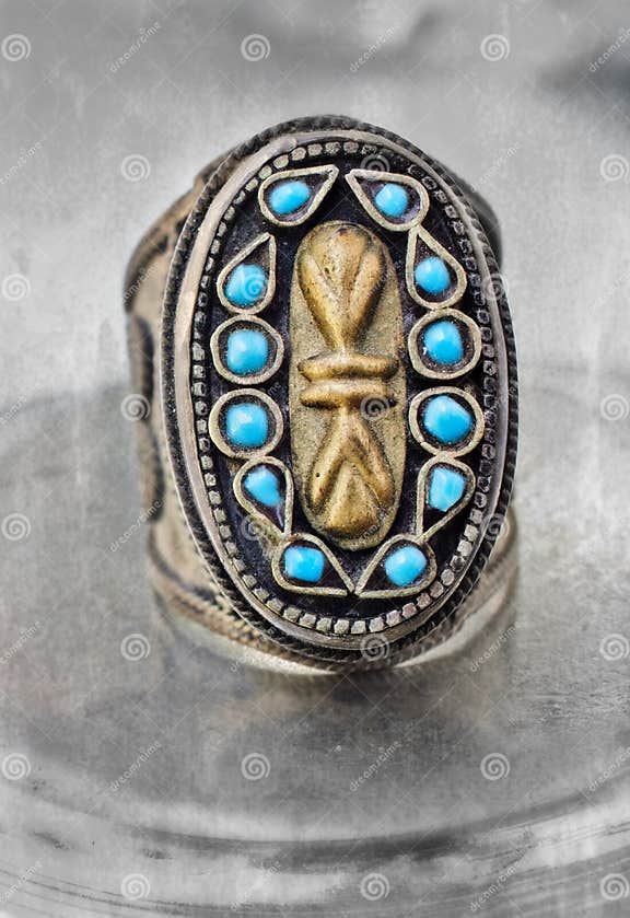 Turkish tribal ring stock photo. Image of closeup, expensive - 14334678