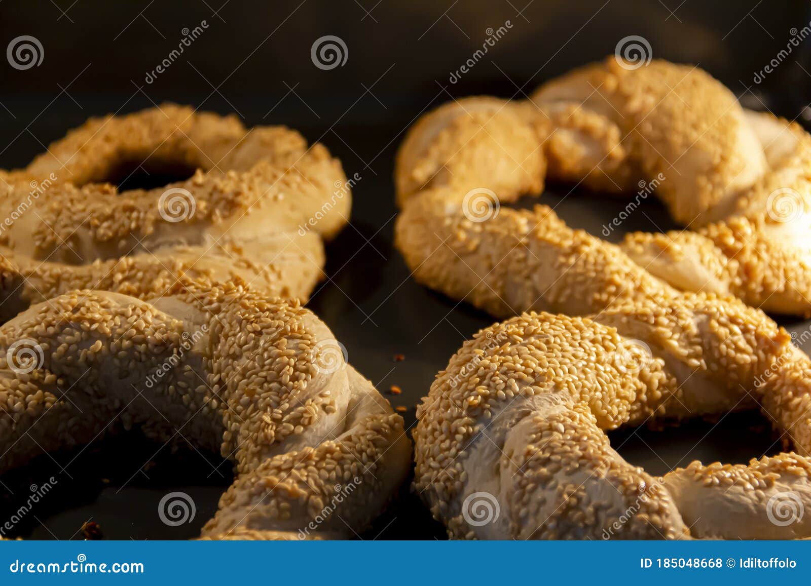 Turkish Type of Pastry Which is Called Simit Stock Photo - Image of ...