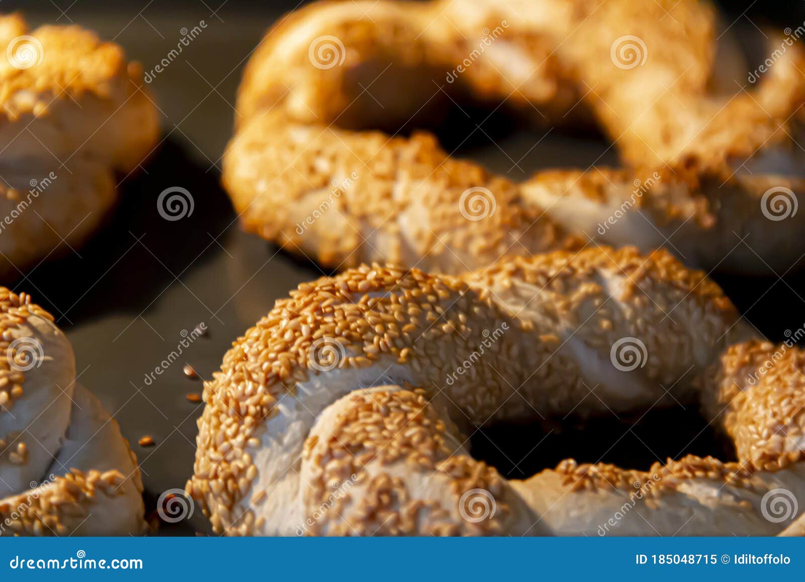 Turkish Type of Pastry Which is Called Simit Stock Image - Image of ...