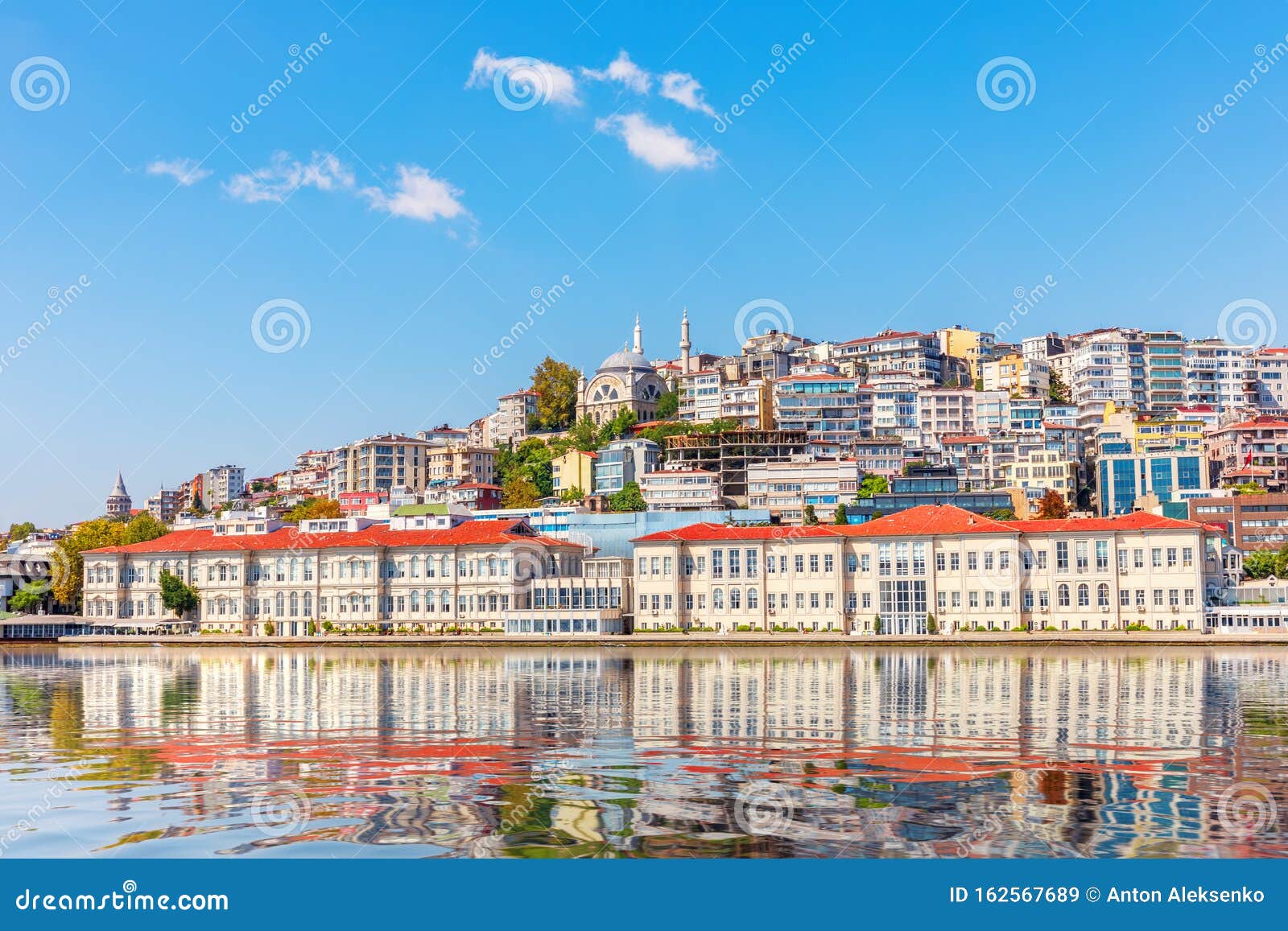 Turkish University Building and the Cihangir Mosque, Istanbul Stock ...