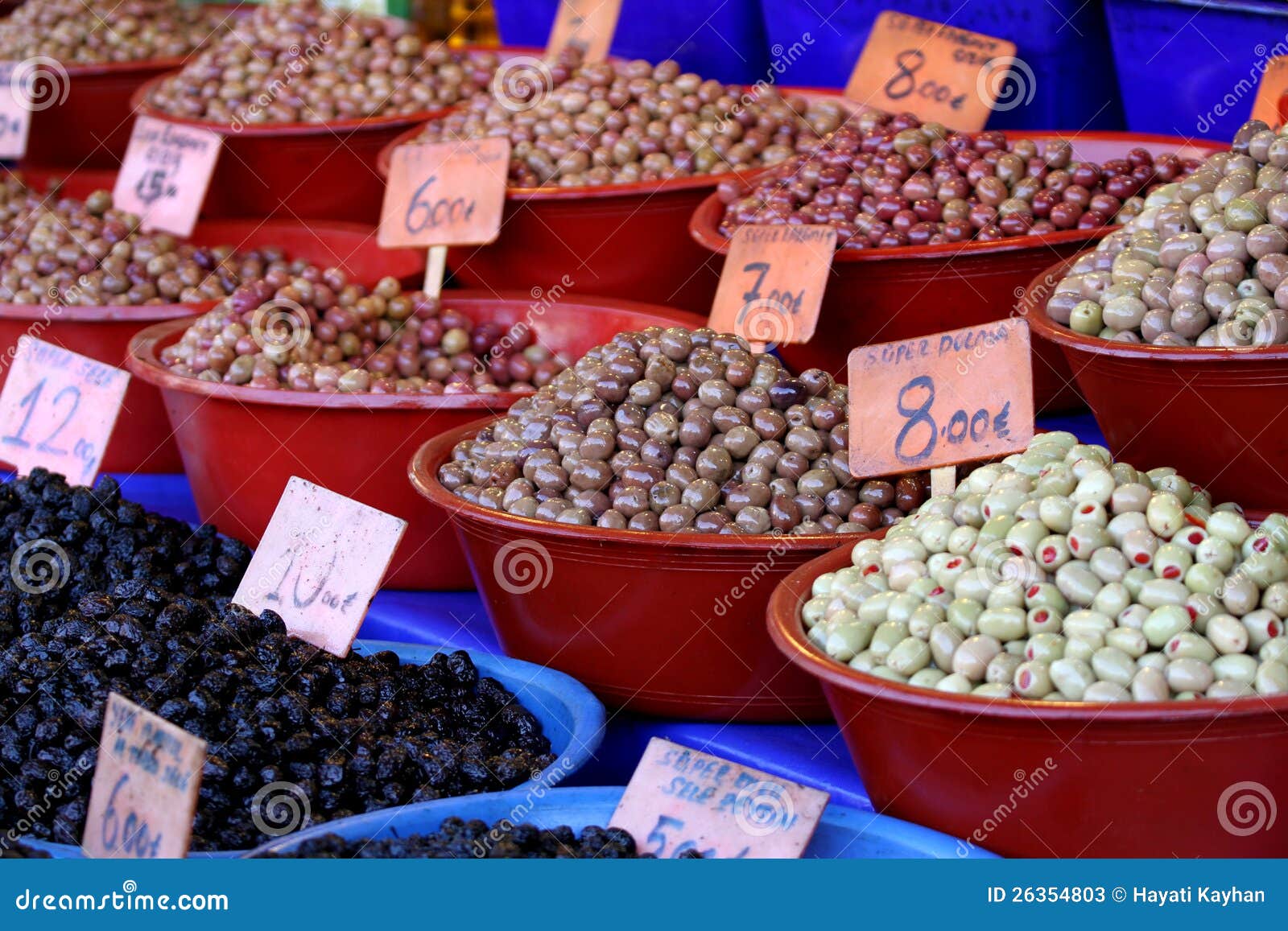 Turkish Various Olives on Market Stand Stock Image - Image of sale ...