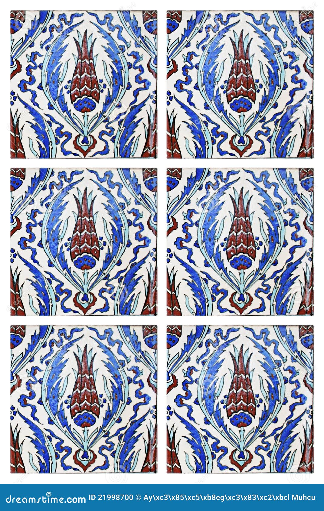 Turkish Wall Tile,Tulips stock photo. Image of damask - 21998700
