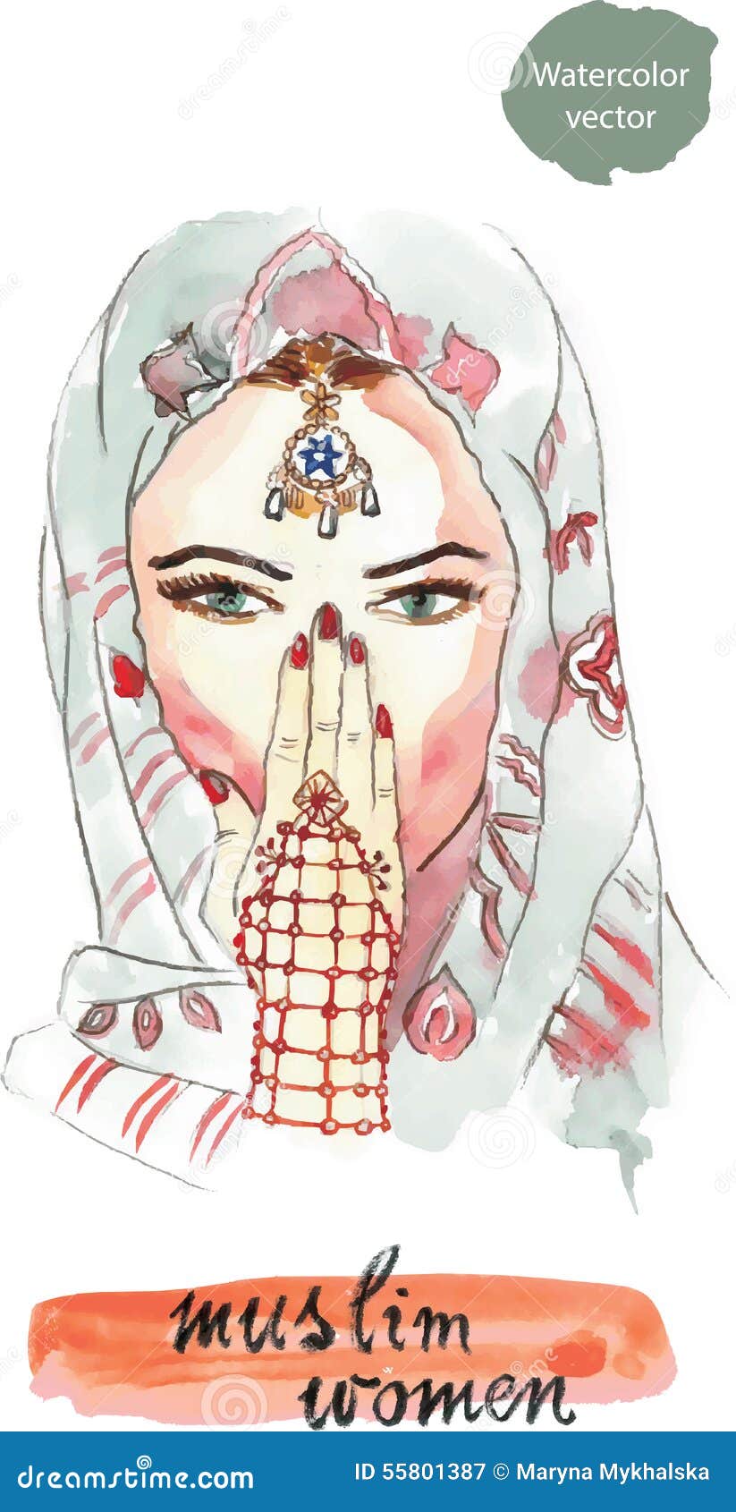 Turkish woman stock illustration. Illustration of islam - 55801387