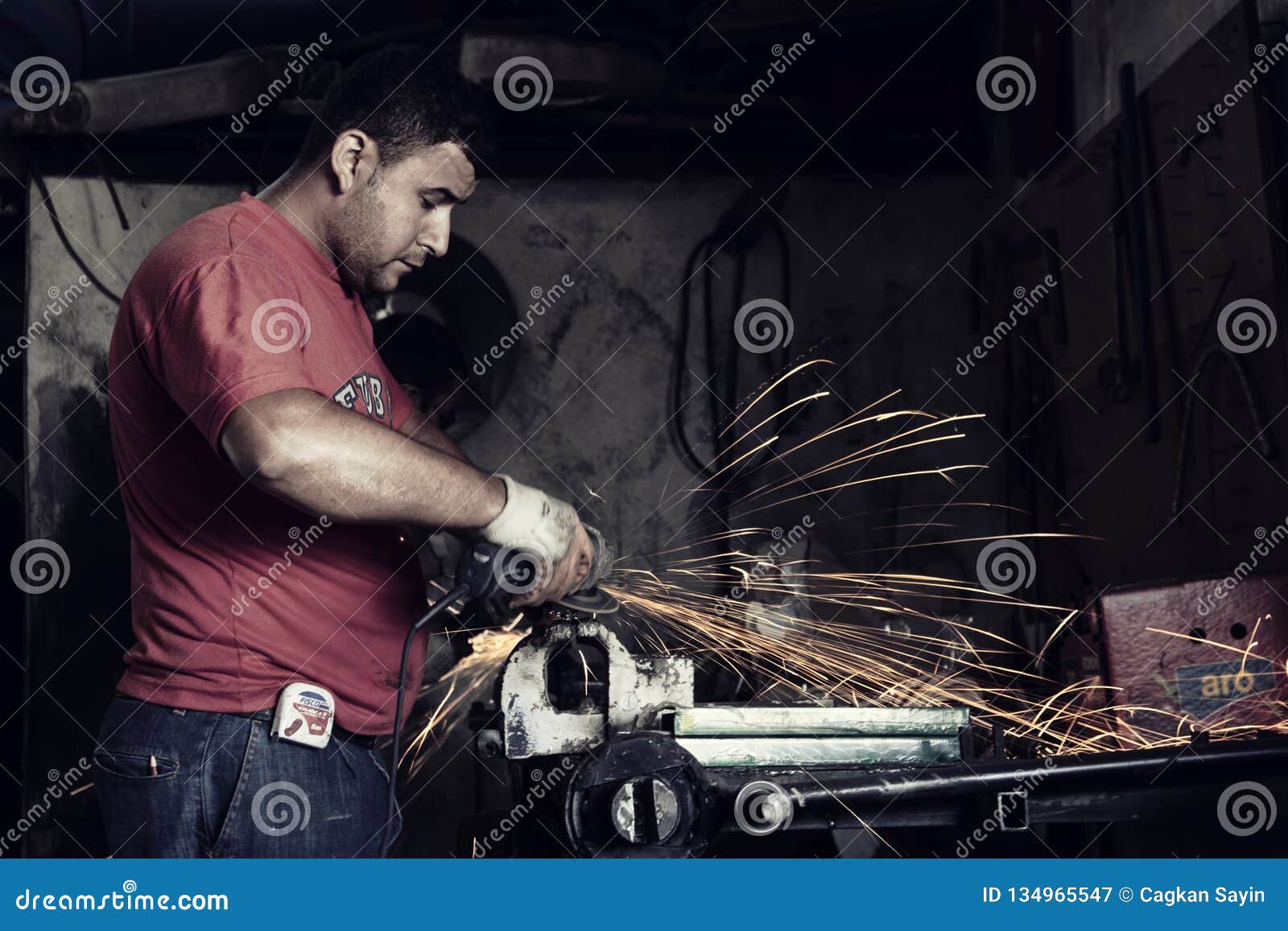 Turkish Worker Using an Angle Grinder Editorial Photography - Image of ...