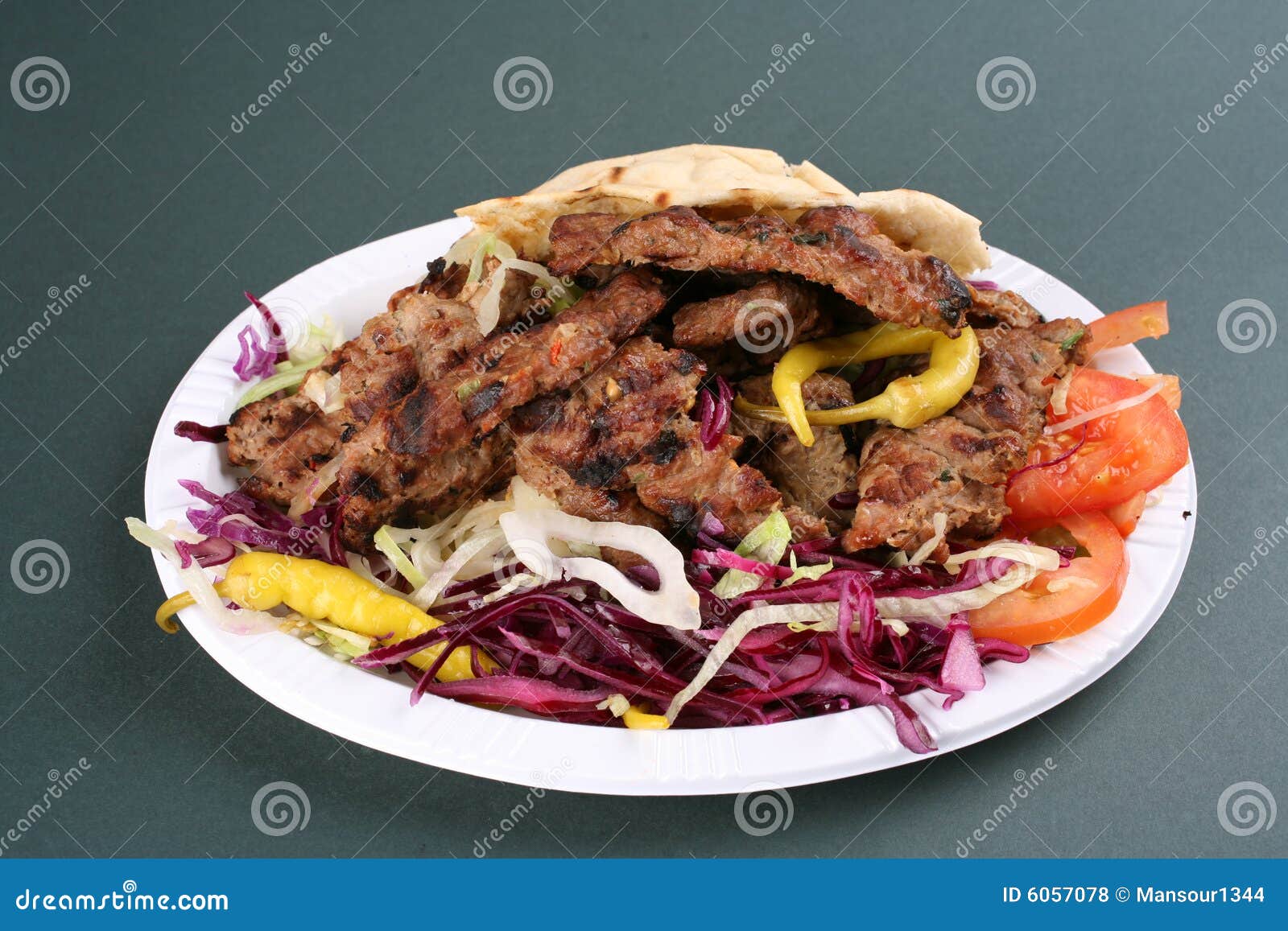 Turkisk kebab stock photo. Image of cabbage, tomato, food - 6057078