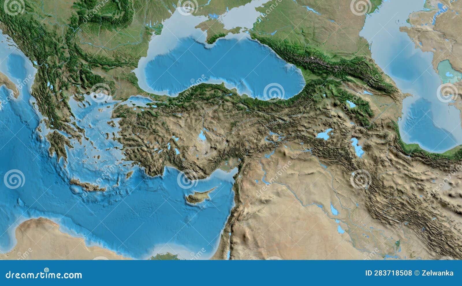 Turkiye Area. Satellite Map Stock Illustration - Illustration of ...