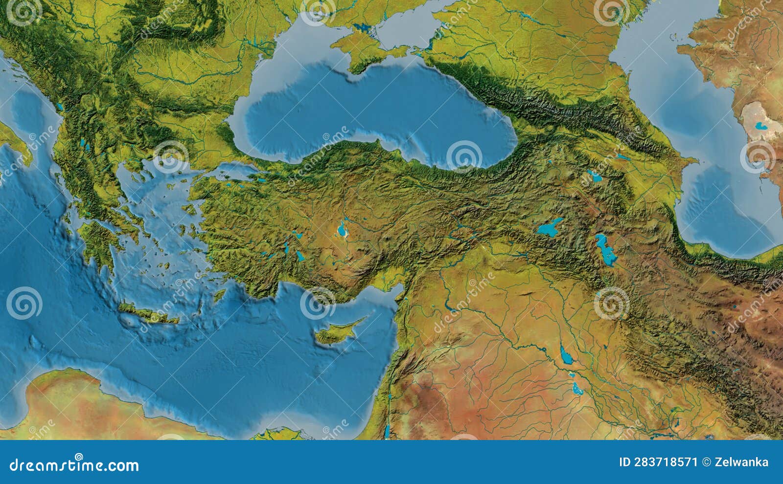 Turkiye Area. Physical Map Stock Image | CartoonDealer.com #283718533