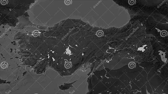 Turkiye Highlighted. Grayscale Stock Illustration - Illustration of ...
